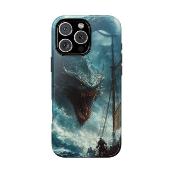 Sea Monster Dragon Serpent Ship Epic Ocean Battle Artistic Phone Case ...