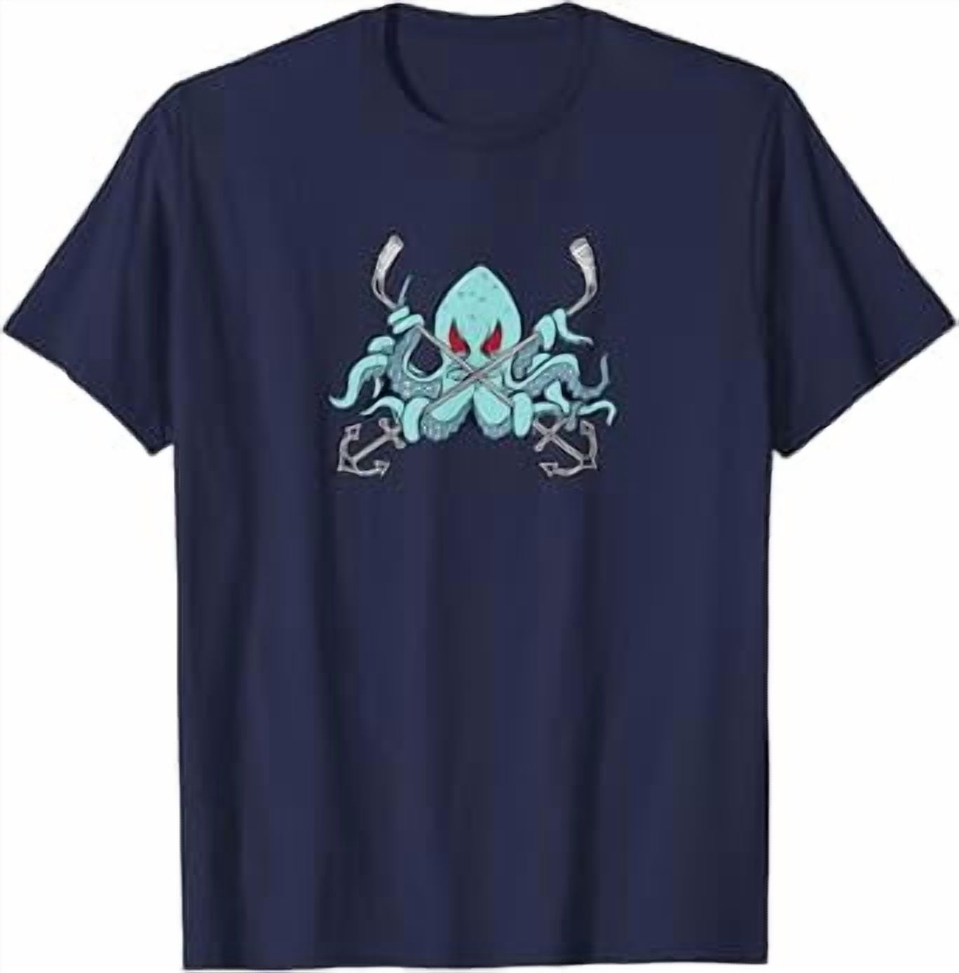 Sea Monster Playing Ice Hockey T-Shirt - Walmart.com