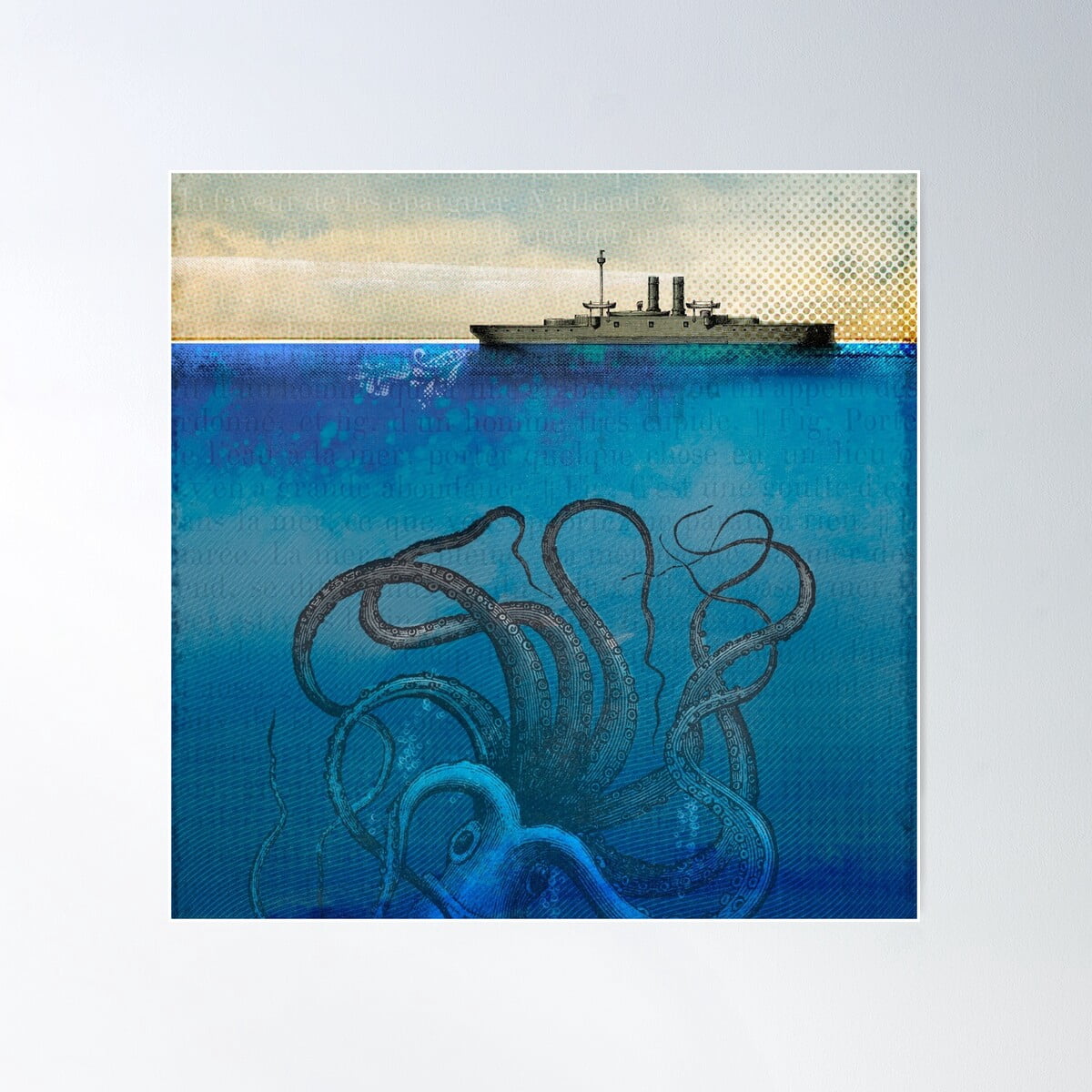 Sea Monster Poster Wall Art, Modern Wall Decor For Living Room Bedroom ...