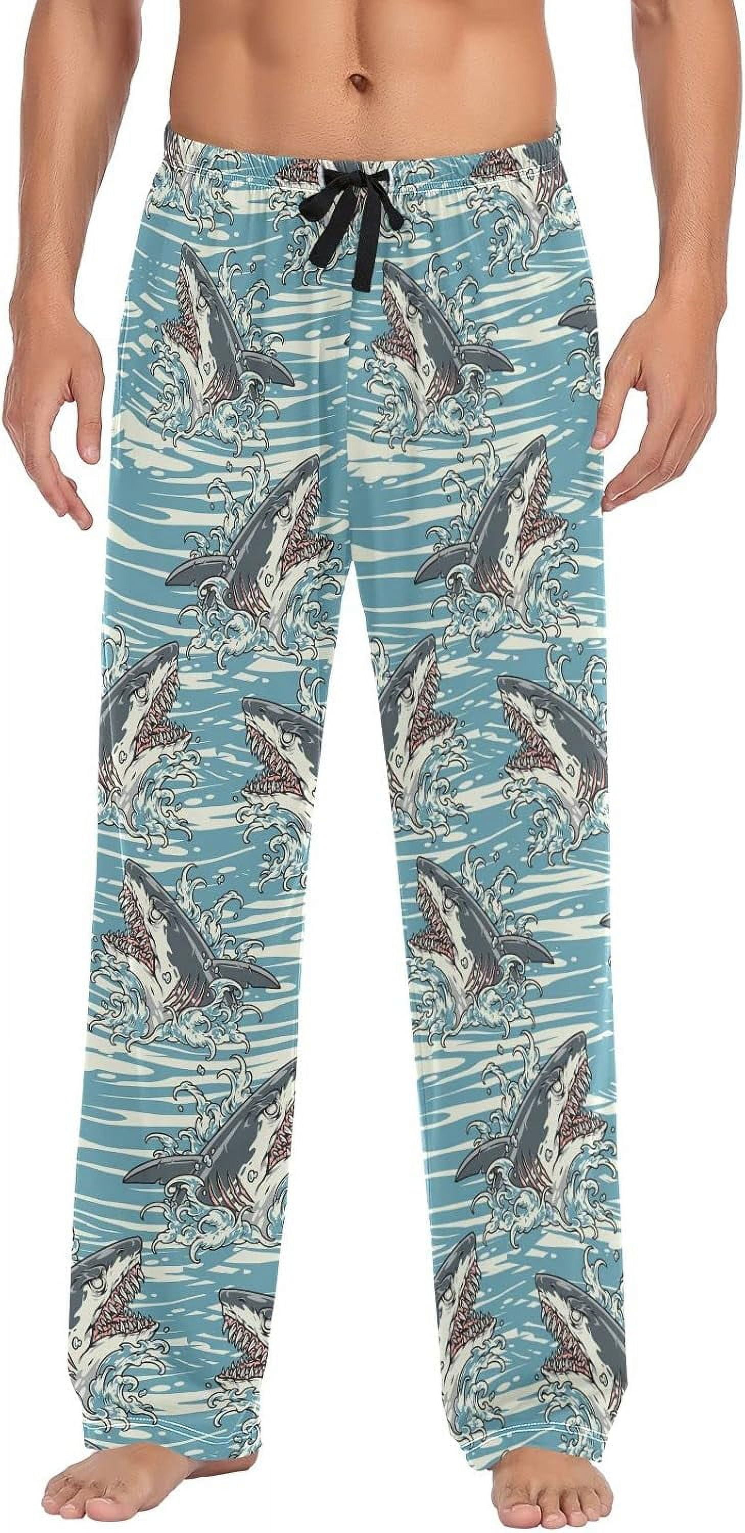 Sea Monster Shark Ocean Wave Mens Pajama Pants Sleepwear Lounge Men's ...
