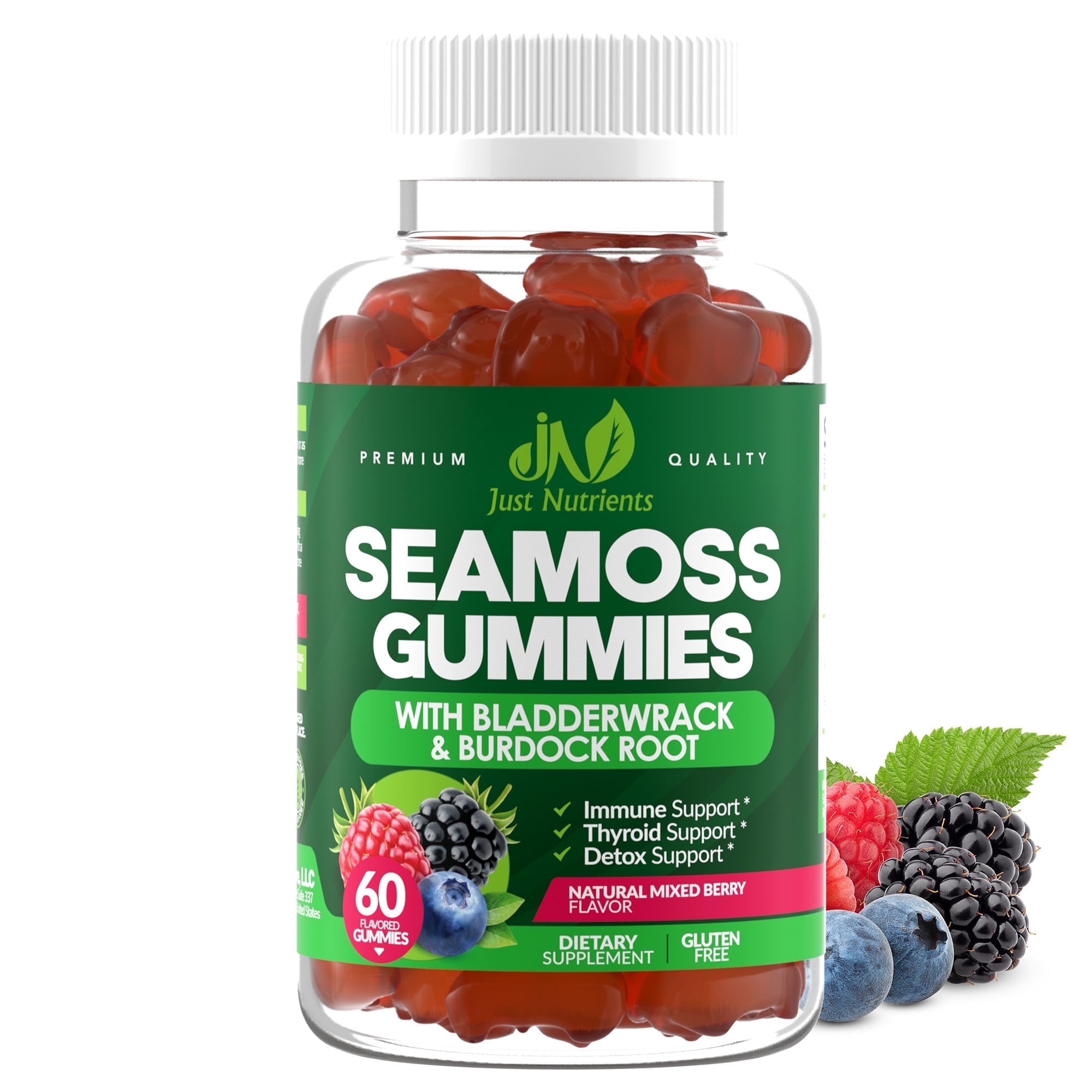 Just Nutrients, Sea Moss Gummies, 60 Gummies, 3,000MG Superblend ...