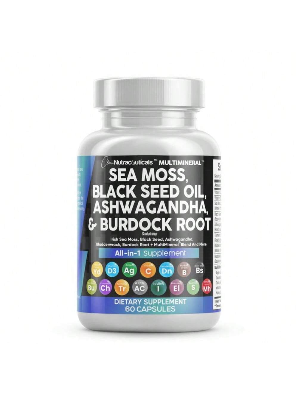 Sea Moss Black Seed Oil Ashwagandha Turmeric Bladderwrack Burdock ...