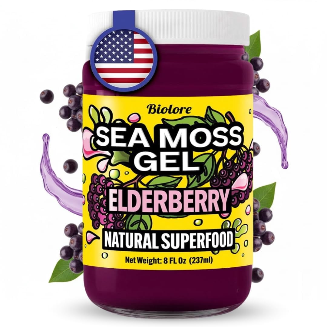 Sea Moss Gel – Elderberry 8oz Raw Wildcrafted Irish Sea Moss, Vegan ...
