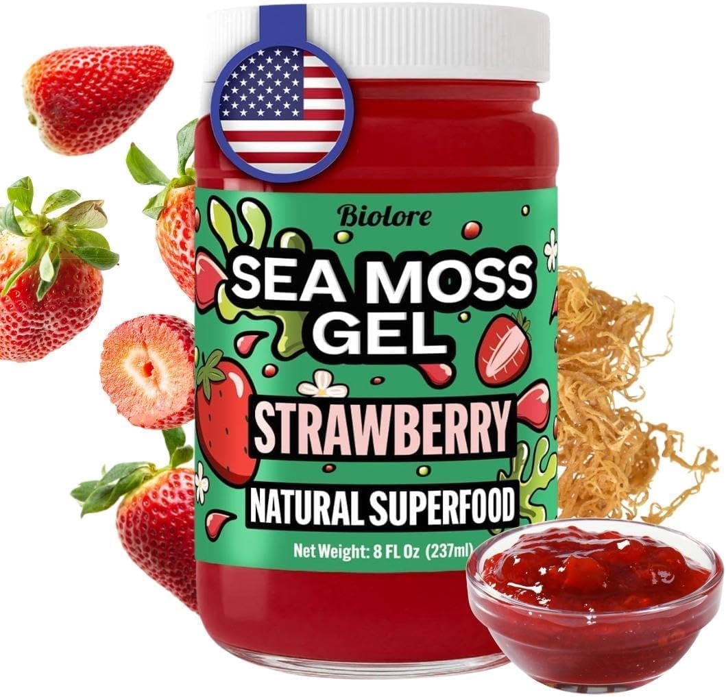 Sea Moss Gel – Strawberry 8oz Raw Wildcrafted Irish Sea Moss, Vegan ...