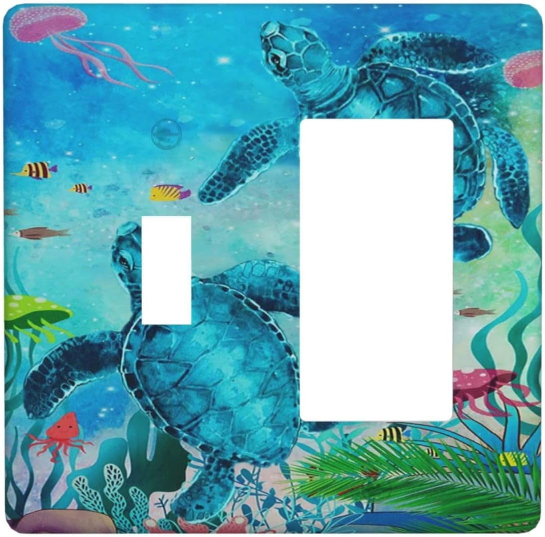 Sea Ocean Beach Nautical Turtles 2 Gang Single Toggle/Rocker ...