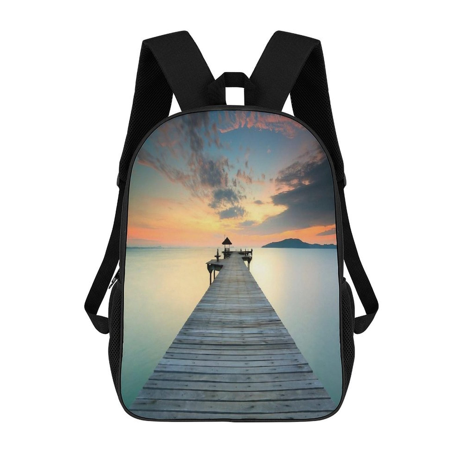 Sea Ocean Beach Sunset Scenery 17in Backpack 3D Print Student Large ...