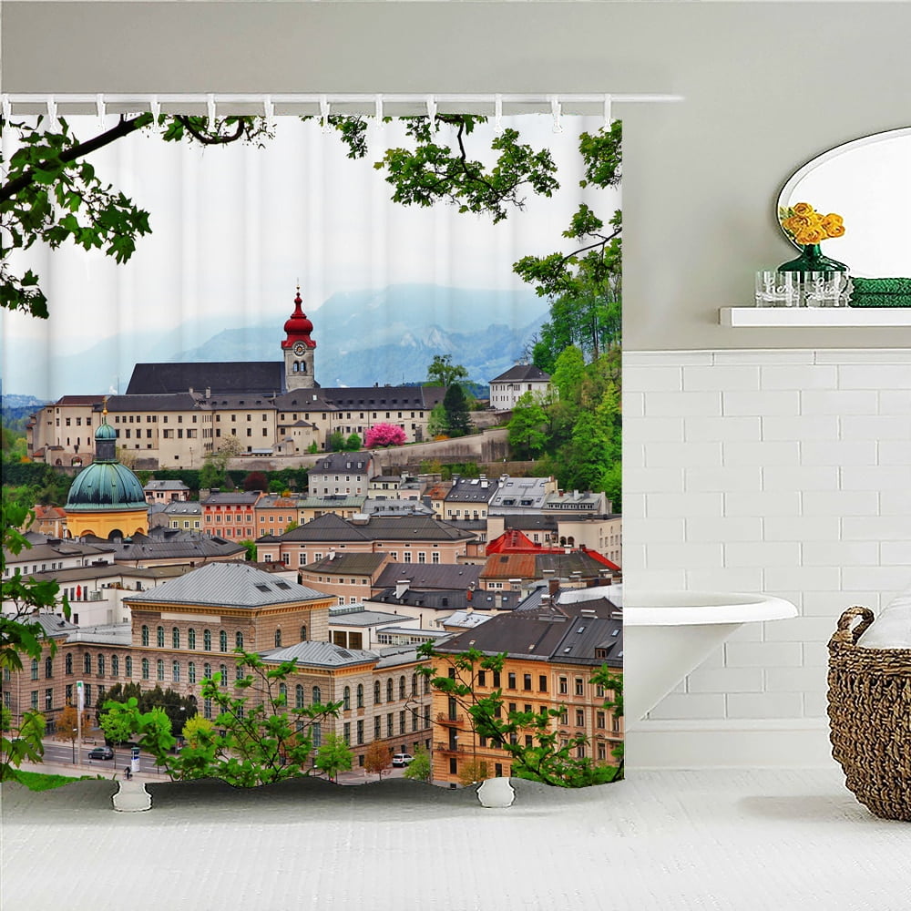 Sea Ocean Coastal Scenery Bath Curtain Waterproof Fabric Shower Curtain ...