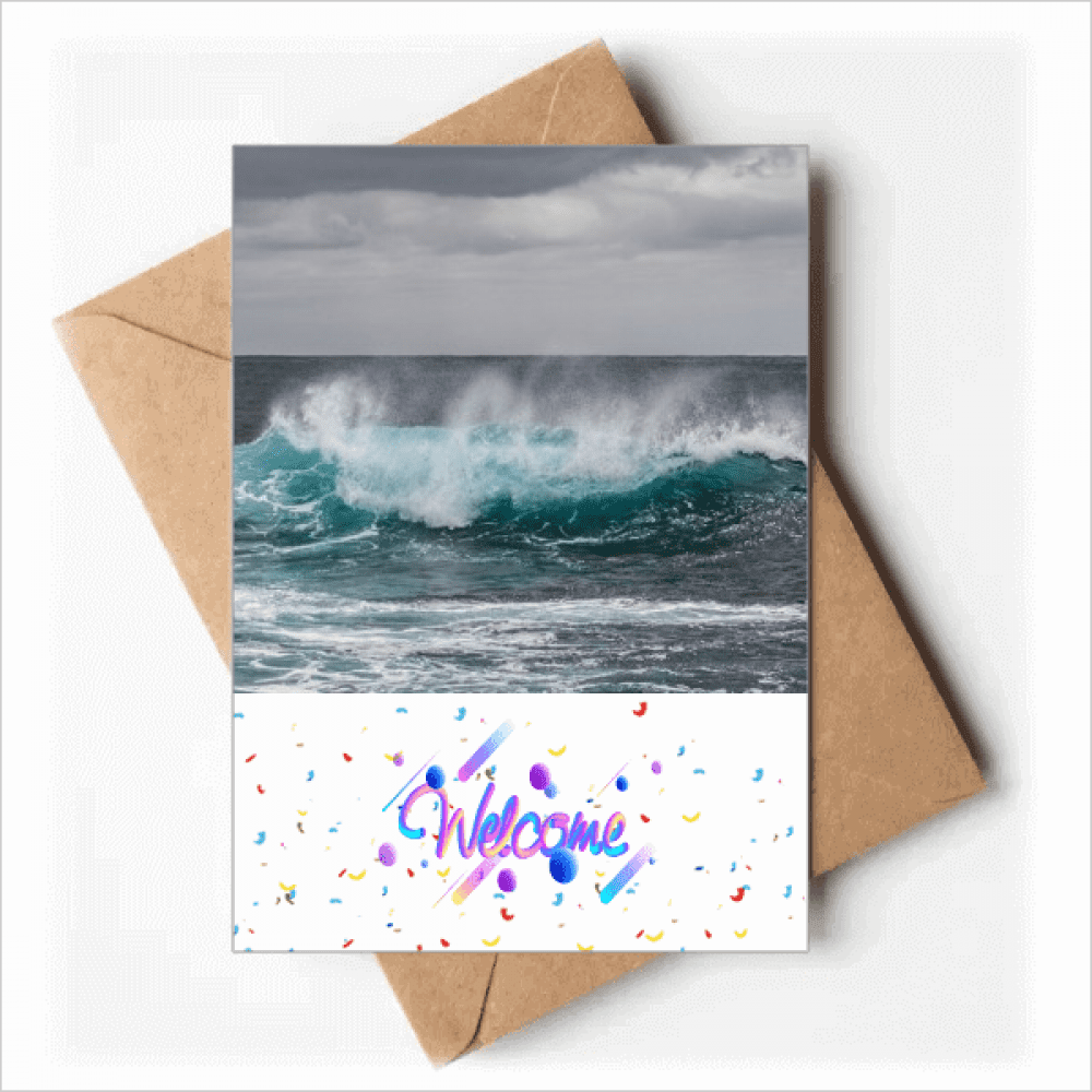 Sea Ocean Wave Science Nature Picture Welcome Back Greeting Cards ...