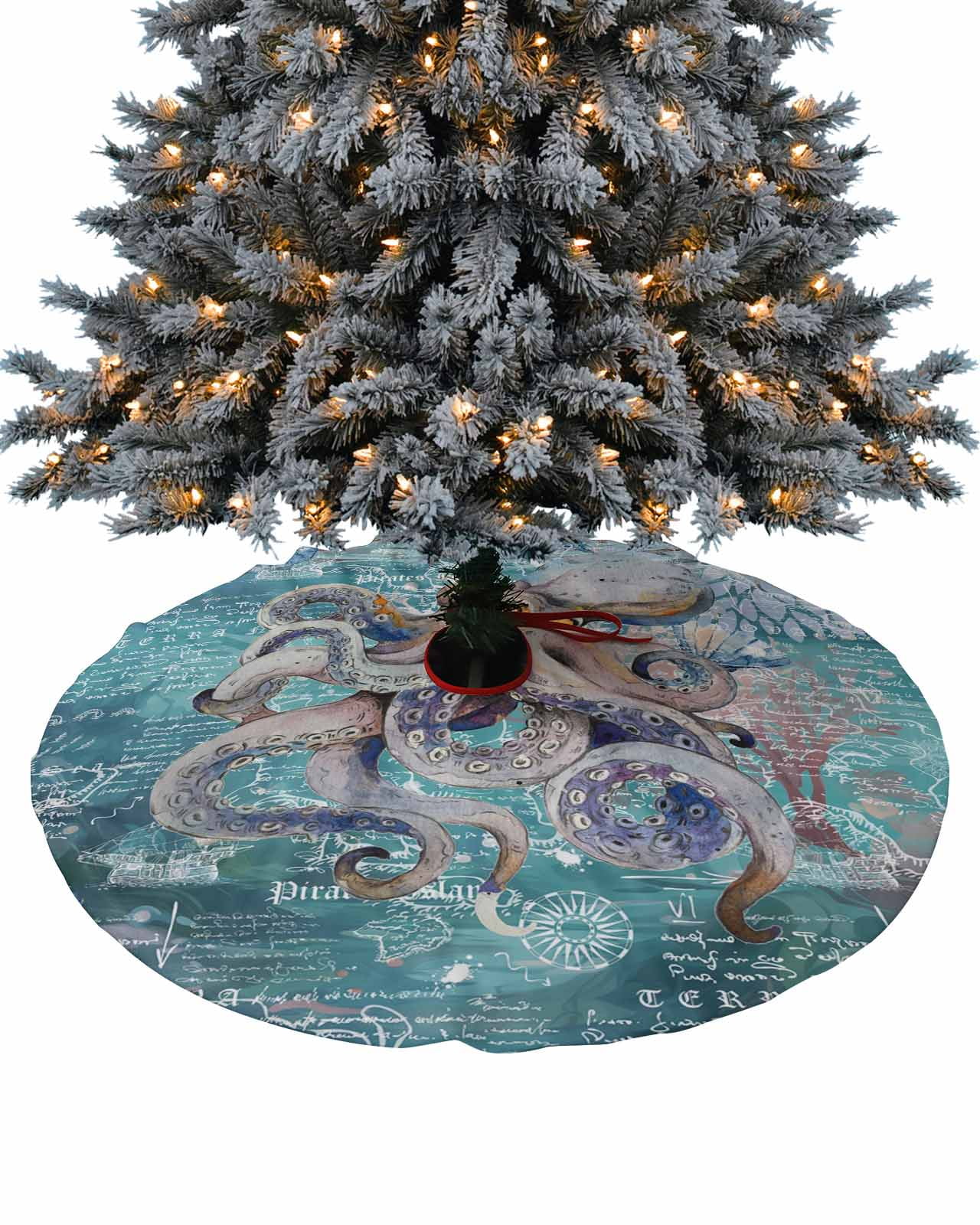 Sea Octopus Christmas Tree Skirt 36 Inches Large Christmas Skirt Tree ...