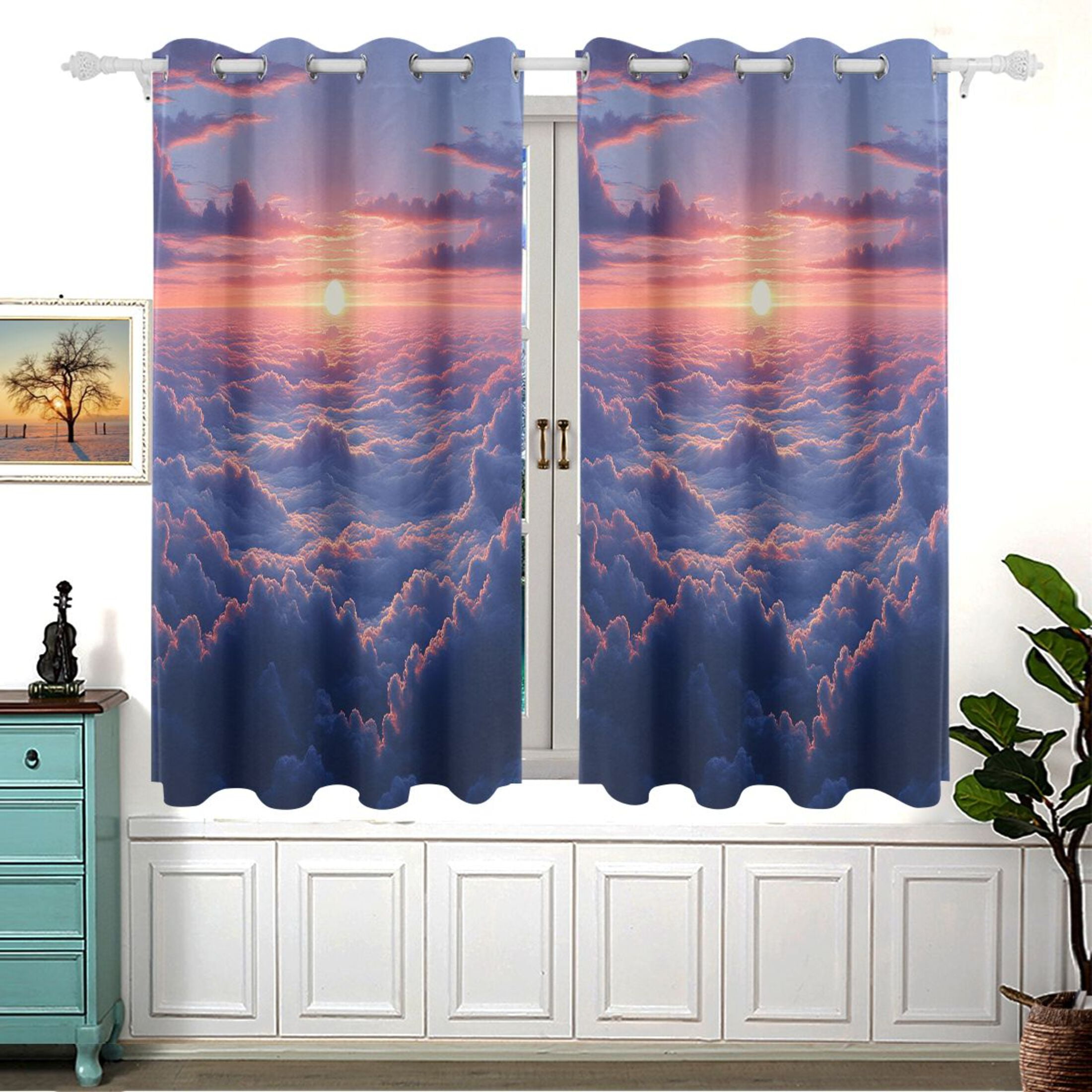 Sea Of Clouds Sunrise Curtains Drapes with Grommets 2 Panels 54" x 55 ...