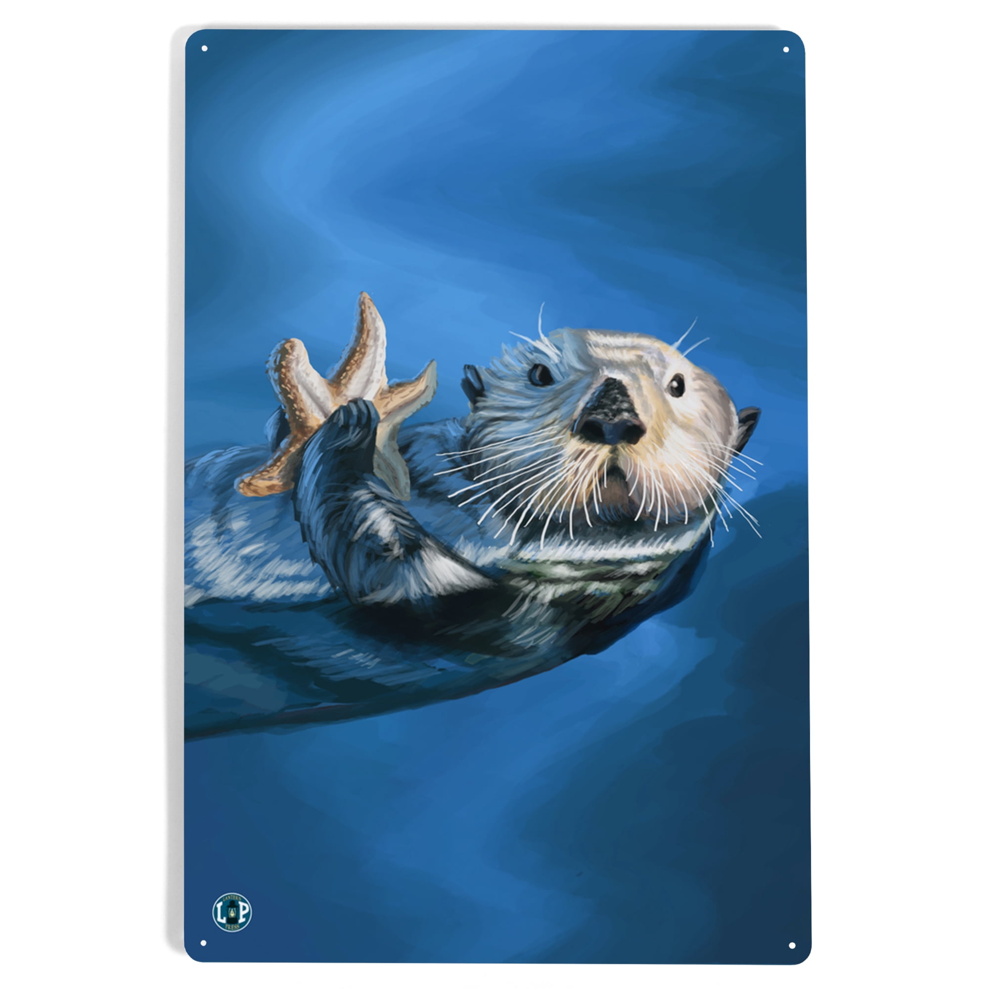 Sea Otter (12x18 Aluminum Art, Indoor Outdoor Metal Sign Decor ...