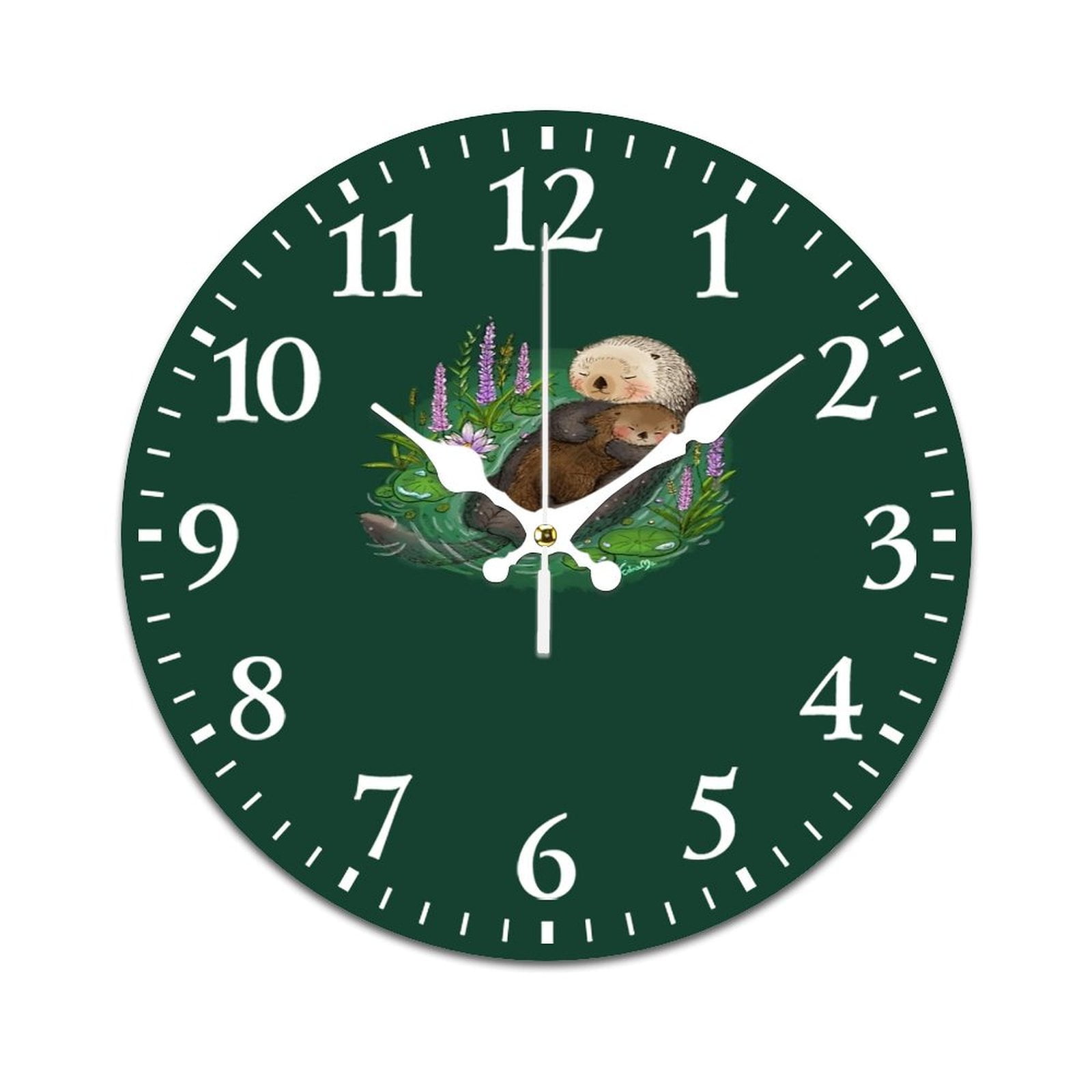 Sea Otter Mother & Baby Wall Clock Modern Design Clocks Wall Hanging ...