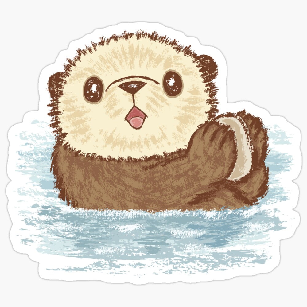 Sea Otter Sticker Phone Decal Water Bottle Stickers Car Decals, Laptop ...