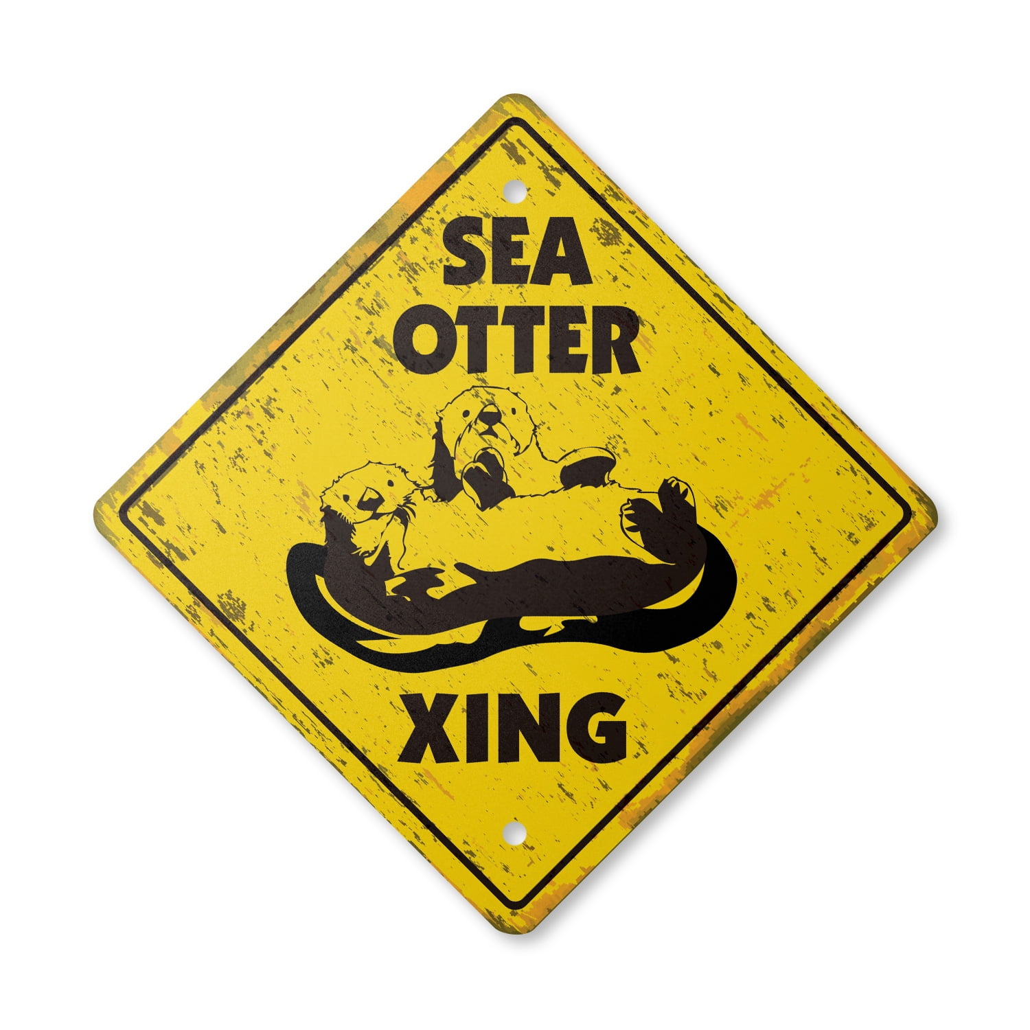 Sea Otter Vintage Crossing Sign Zone Xing | Indoor/Outdoor Plastic | 14 ...