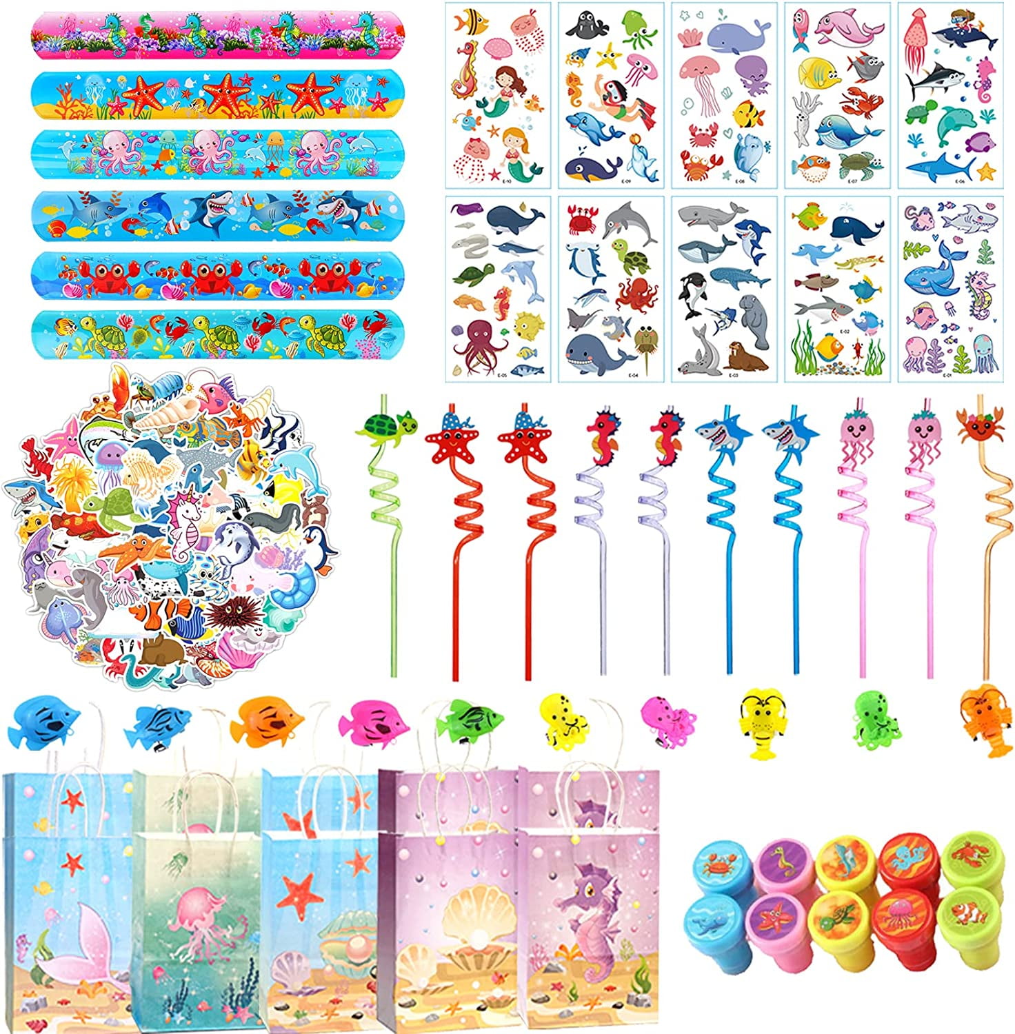 Under the Sea Party Favors with Bags, Ocean Theme Toys, Beach Birthday ...