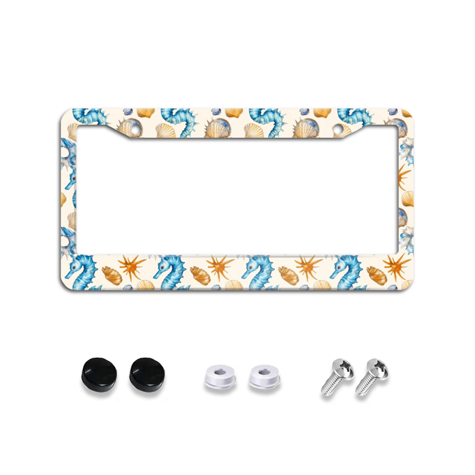 Sea Pattern License Plate Frames for Women Men Car Plate Holder Cover ...