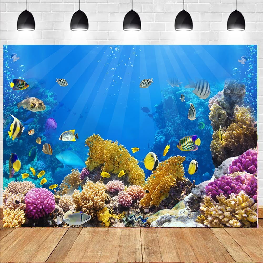 Under The Sea Photography Backdrop Underwater World Tropical Fish Coral ...