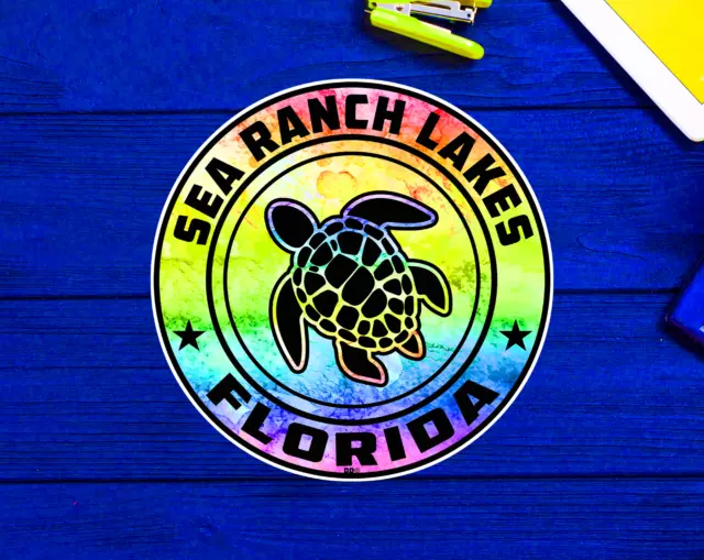 Sea Ranch Lakes Florida Beach Sticker Decal Sticker Sea Turtle Phone ...