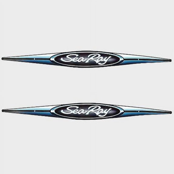 Sea Ray Boat Brand Decal | Black Blue White 22 x 2 1/2 Inch (Pair ...