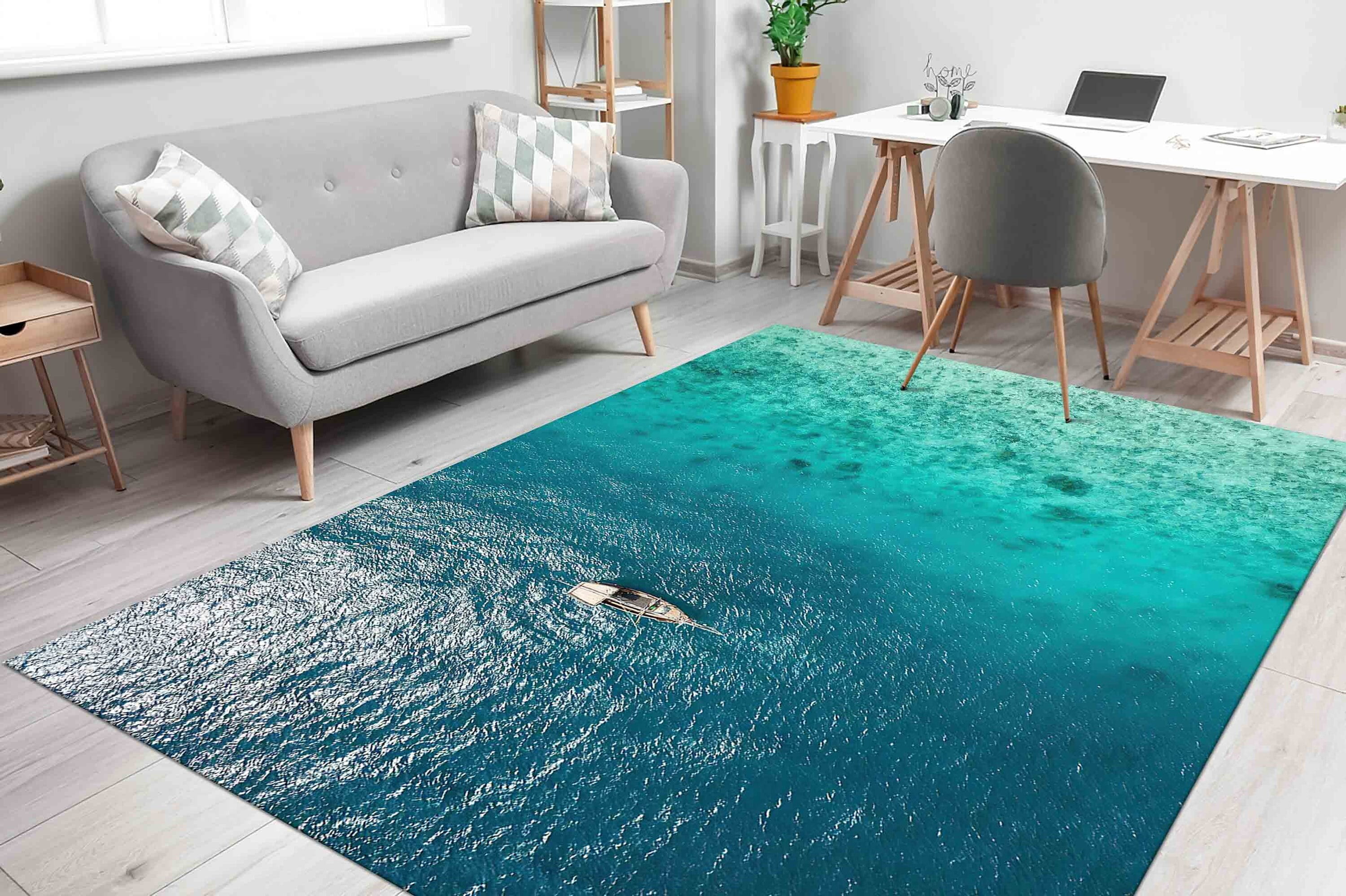 Sea Rug, Office Decor Rug, View Rugs, Accent Rug, Coastal Decor Rug, 3D ...