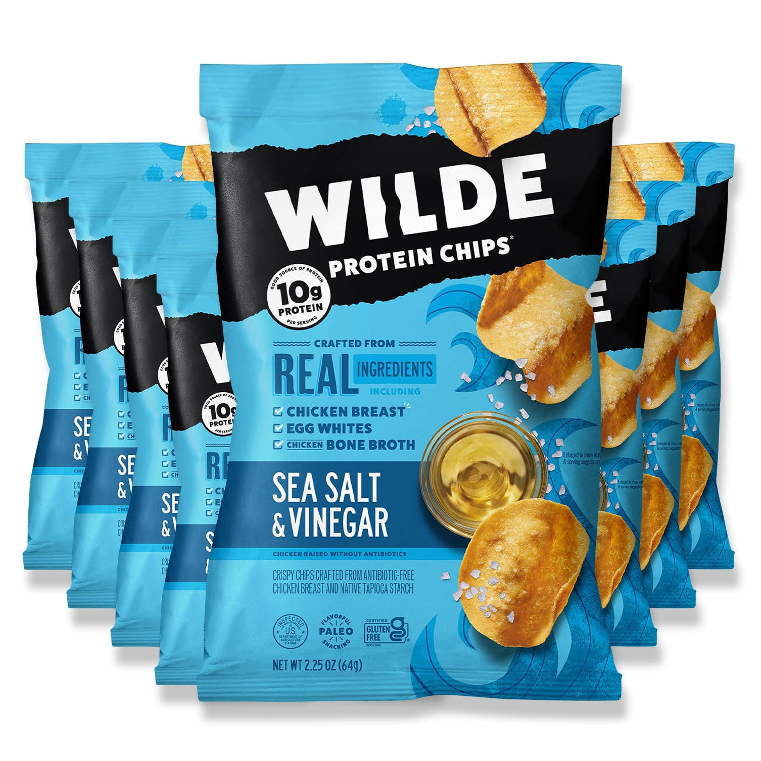 Sea Salt and Vinegar MZF22 Protein Chips by Wilde Chips, Thin and ...