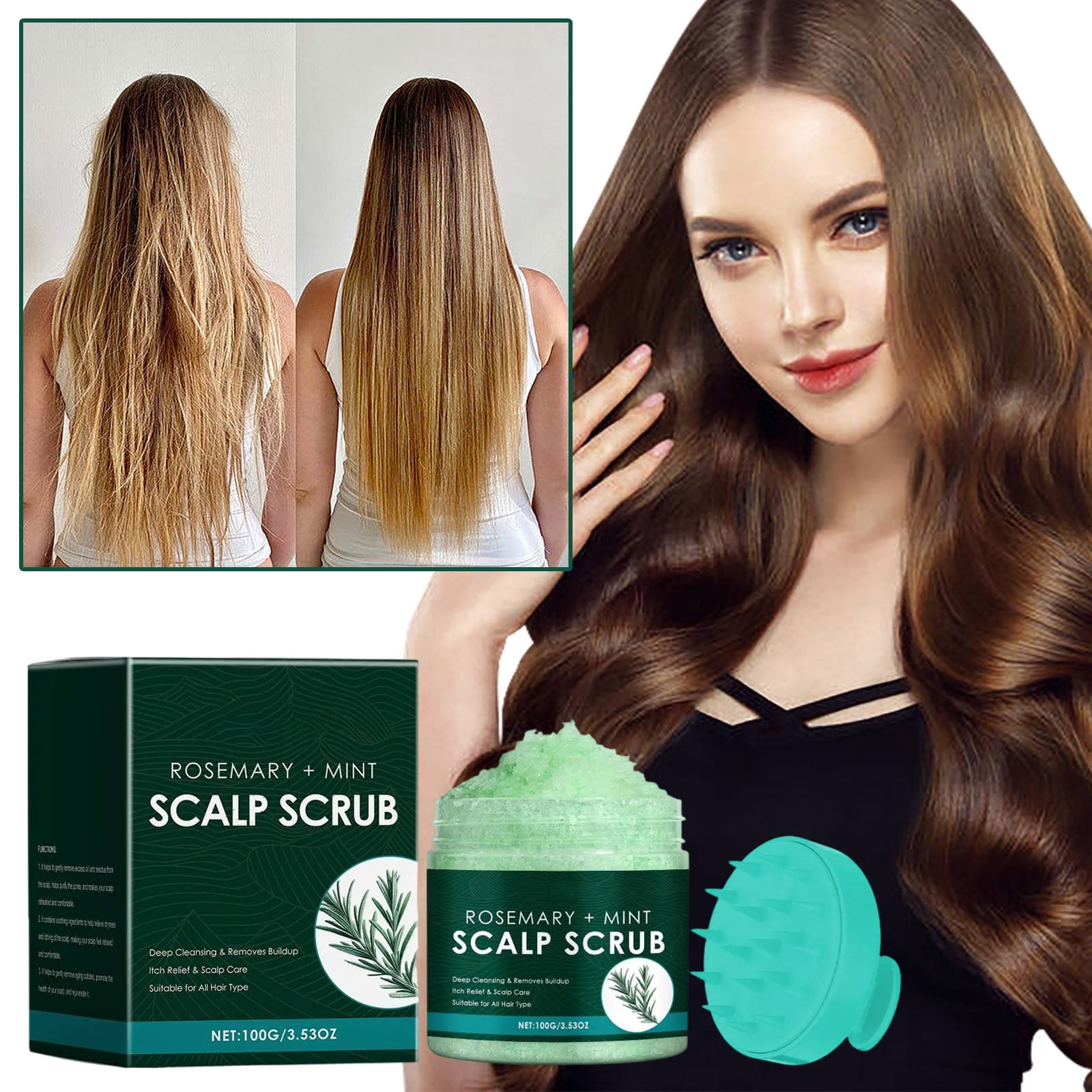 Sea Saltss Hair Cream， Hair Exfoliate Scrub for Scalp, Hair Treatment to Clarify and Remove ...