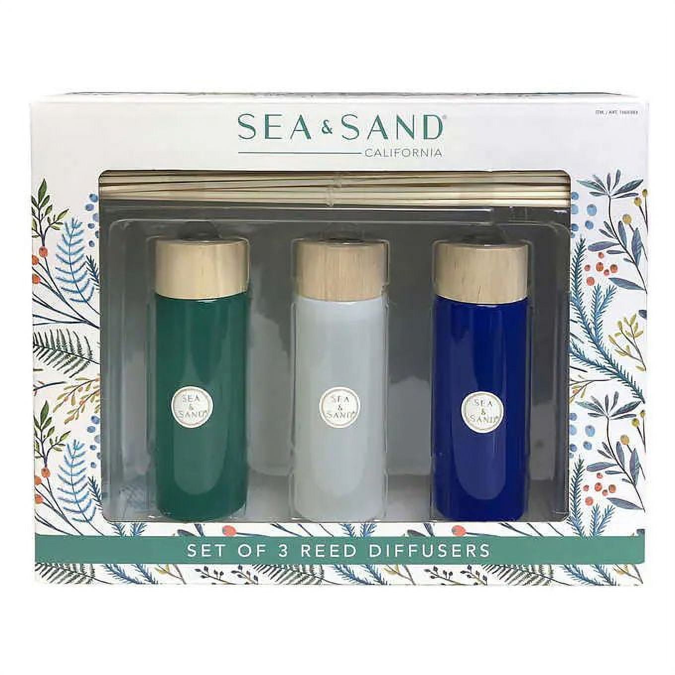 Sea & Sand Reed Diffuser Set 3Pk w/ 15 Reeds Crisp White Limoncello ...