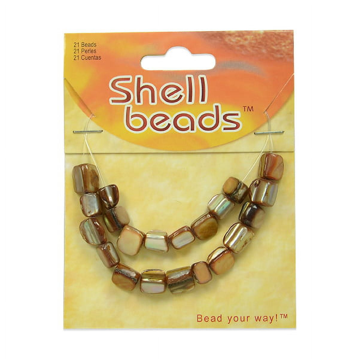 Sea Shell 4-6mm Nugget Beads - PK/21 - Tinted Amber - Walmart.com