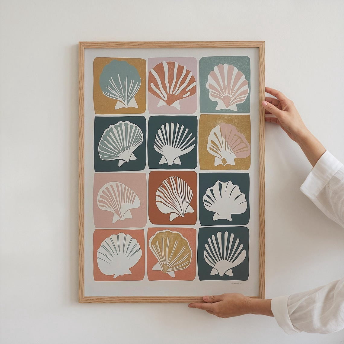 Sea Shell Coastal Boho Print Beach House Decor Summer Airbnb Scallop ...