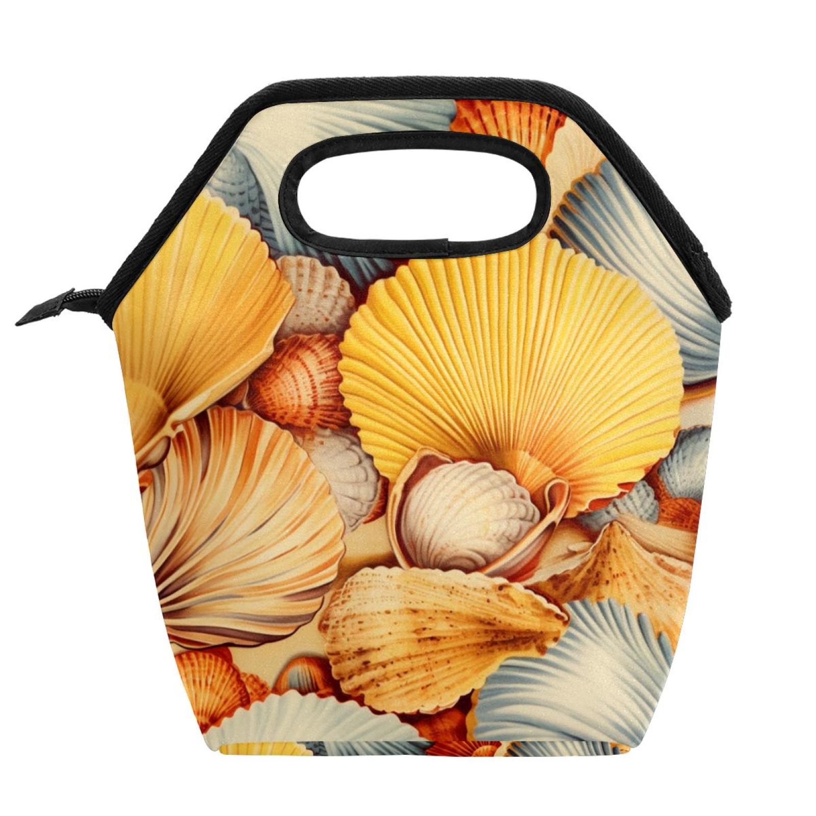 Sea Shell Large Capacity Lightweight Printed Insulated Ideal Lunch Bag ...