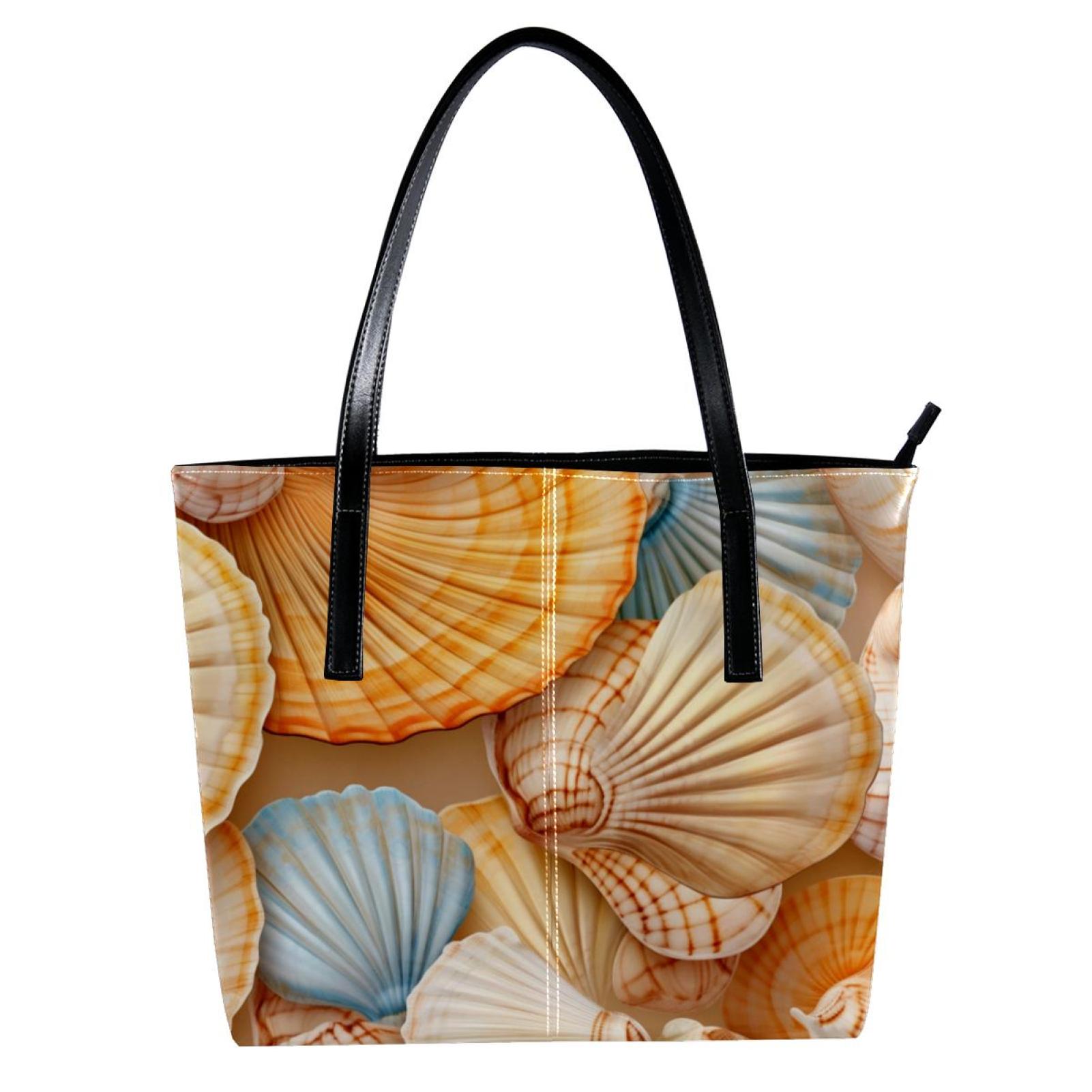 Sea Shell Leather Stitching Handbag High Quality Fashion Women Portable ...