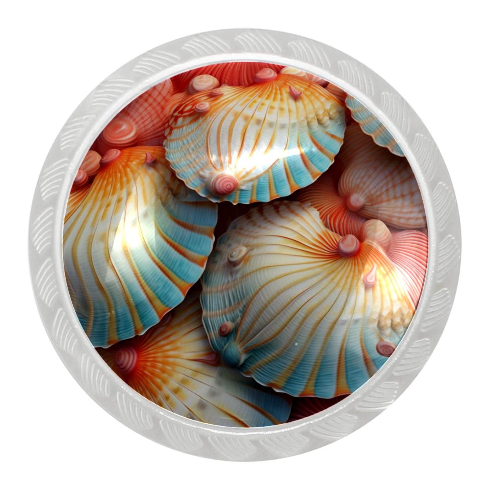 Sea Shell Pattern 4 PCS Cabinet Knob Drawer Knob Cabinet Hardware ...