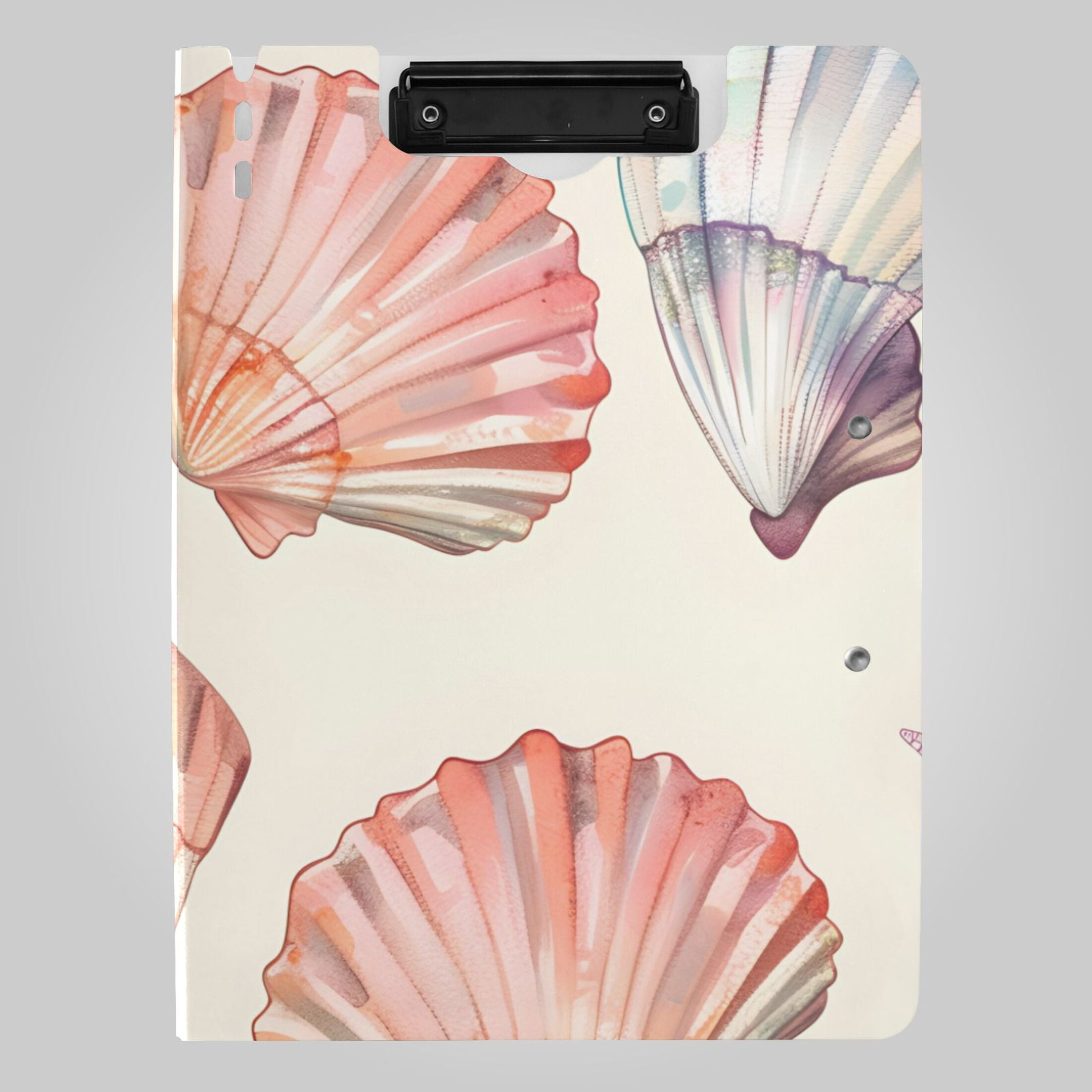 Sea Shell Pattern Cartoon Foldable Binder Folder Clipboard with Pen ...