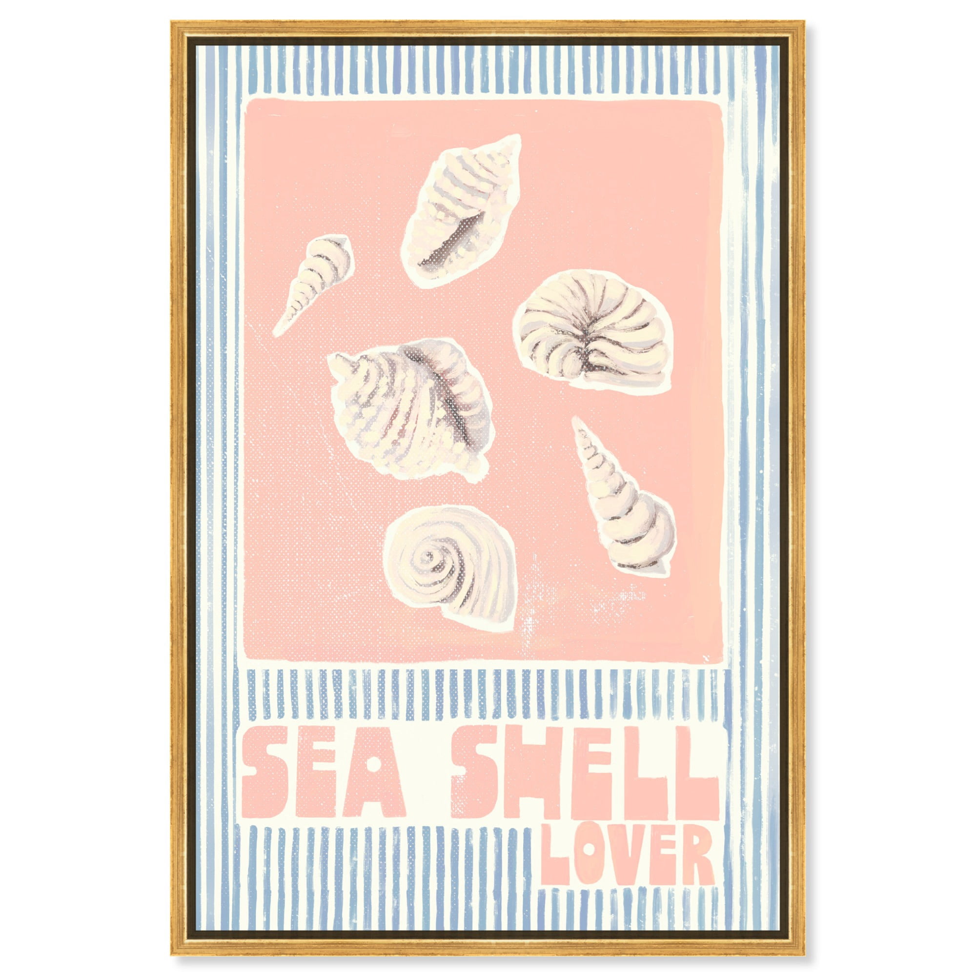 Sea Shell Poster Canvas Trendy Coastal Print by Art Remedy, Gold Frame ...