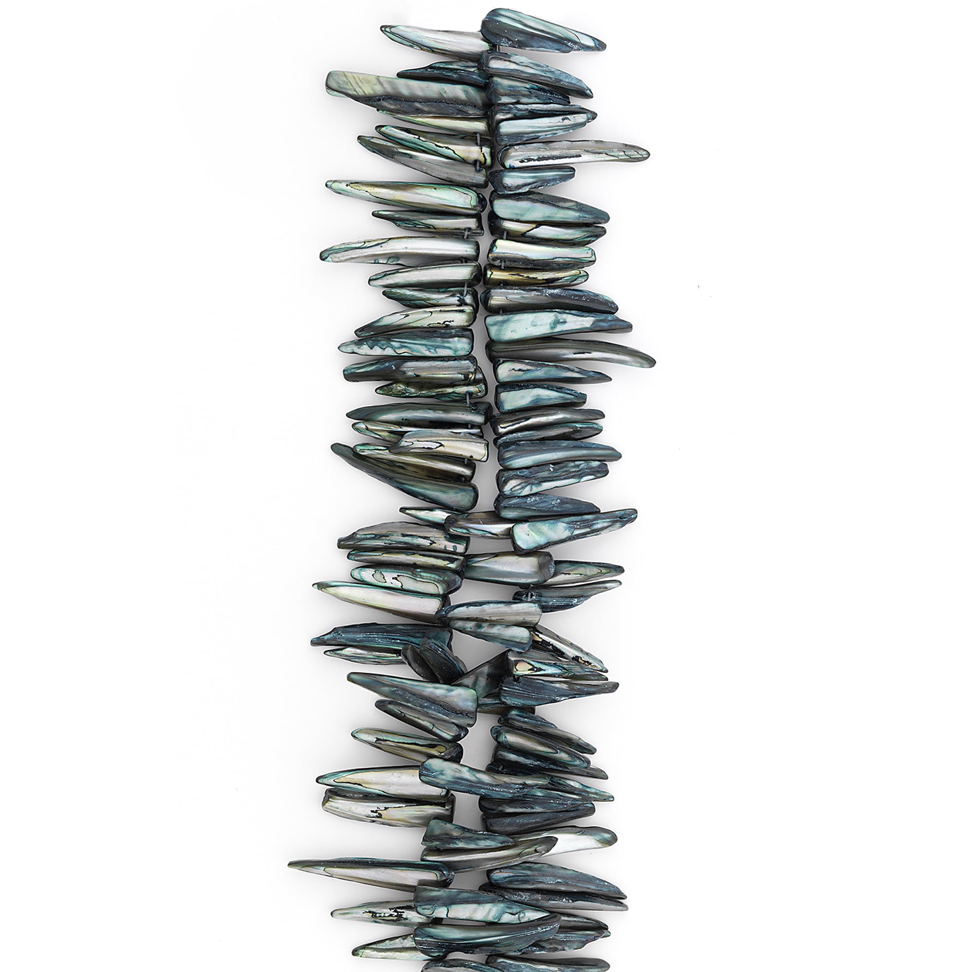 Sea Shell Spike Beads 16" Strand (62-66 ) Hand Crafted Tinted Blue ...