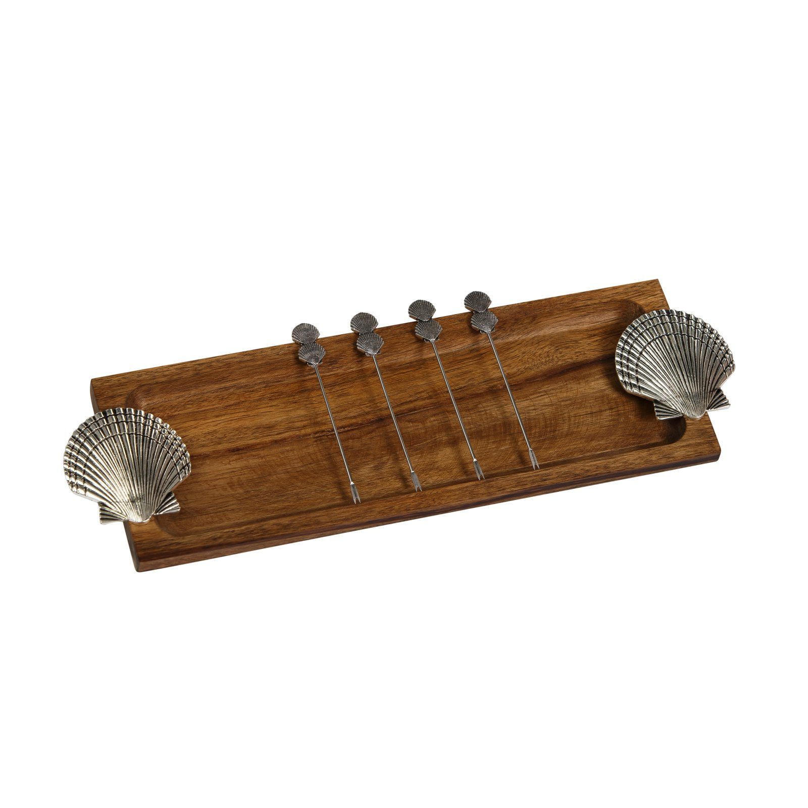 Sea Shell Themed Serving Cheese Board Set / Matching Picks - Walmart.com