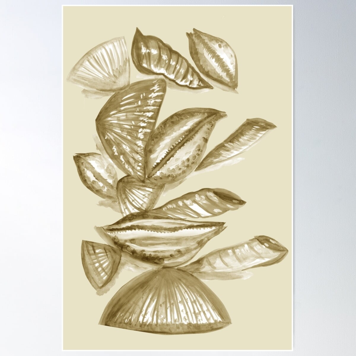 Sea Shells 2 Poster Wall Art, Modern Wall Decor For Living Room Bedroom ...