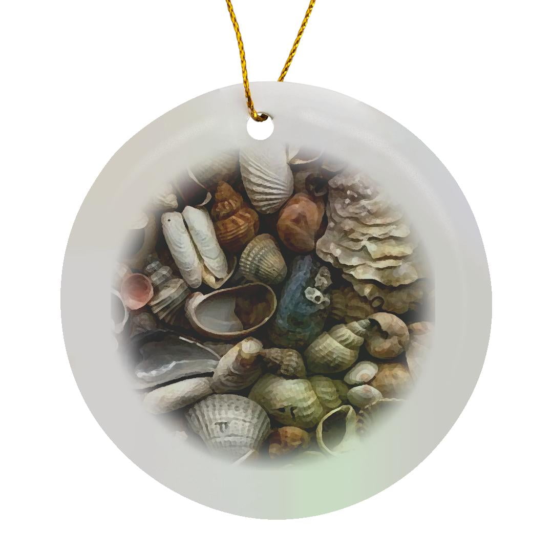 3drose, Sea Shells, Circle Porcelain Ornament - Walmart.com