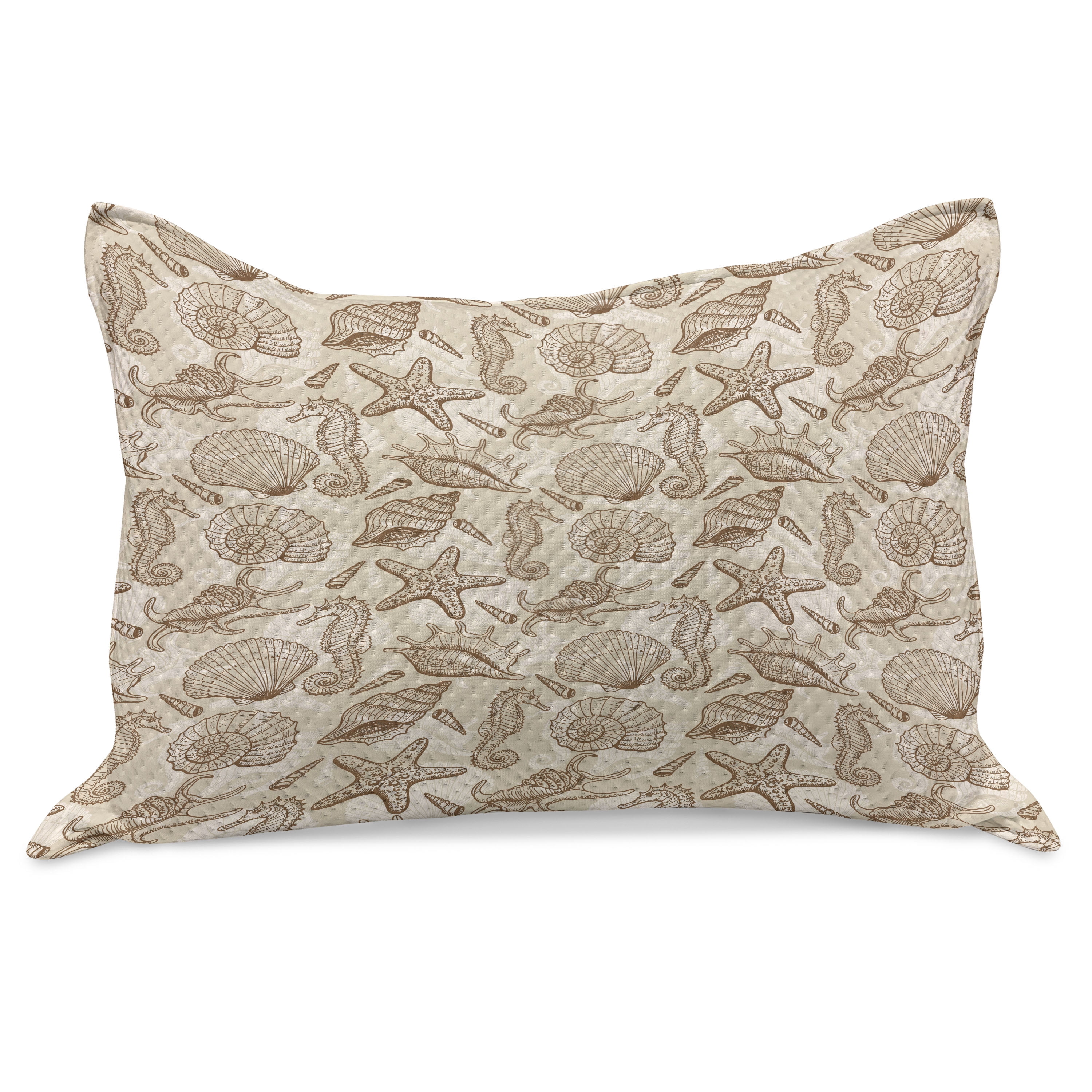Sea Shells Knitted Quilt Pillowcover, Vintage Inspired Monochrome ...