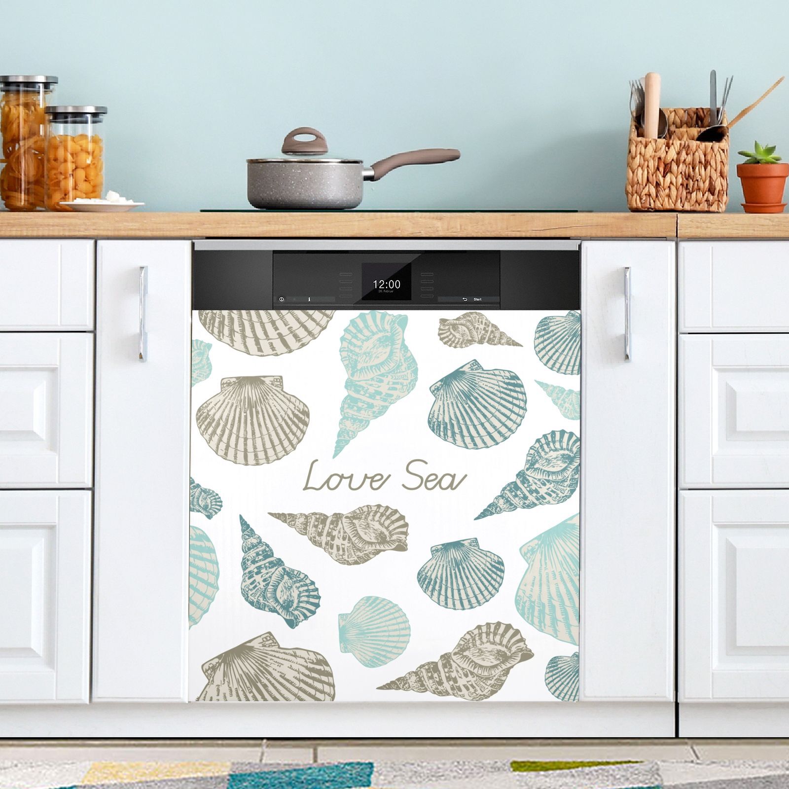 Sea Shells Pattern Dishwasher Magnet Cover Magnetic Dishwasher ...