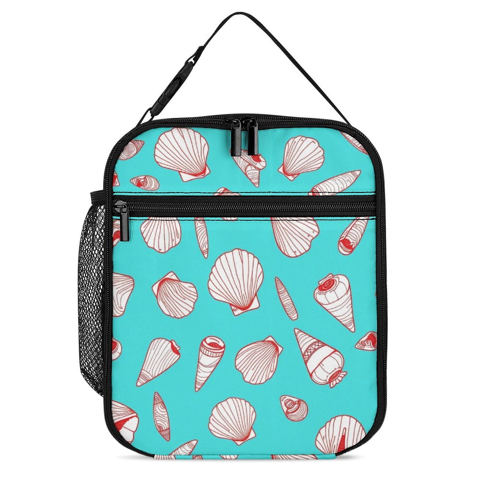 Sea Shells Pattern Lunch Bags Cooler Bag Reusable Lunch Container Large ...