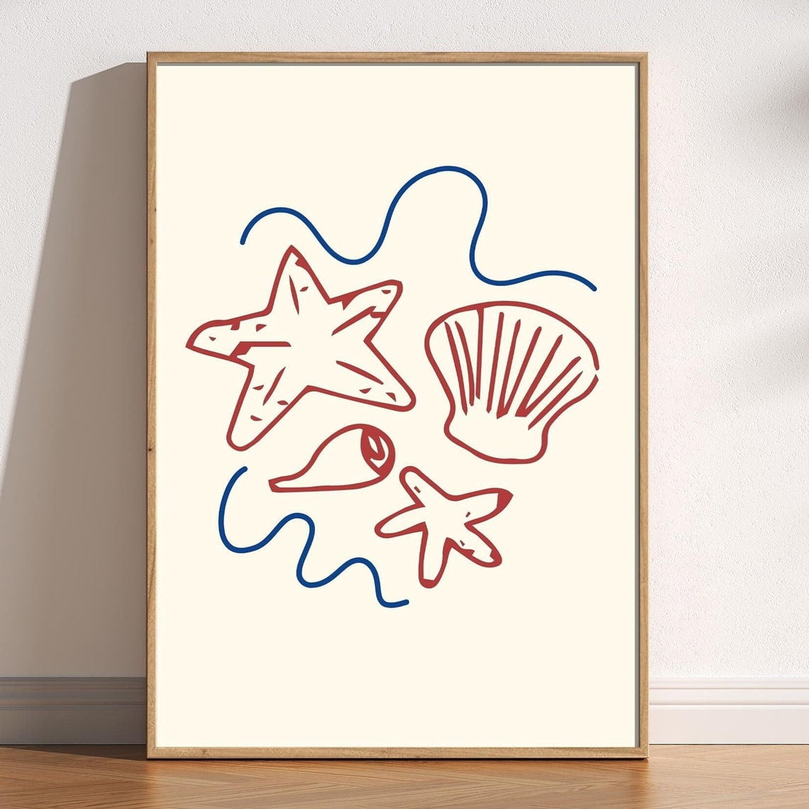 Sea Shells Print, Coastal Fisherman Aesthetic, Trendy Poster ...