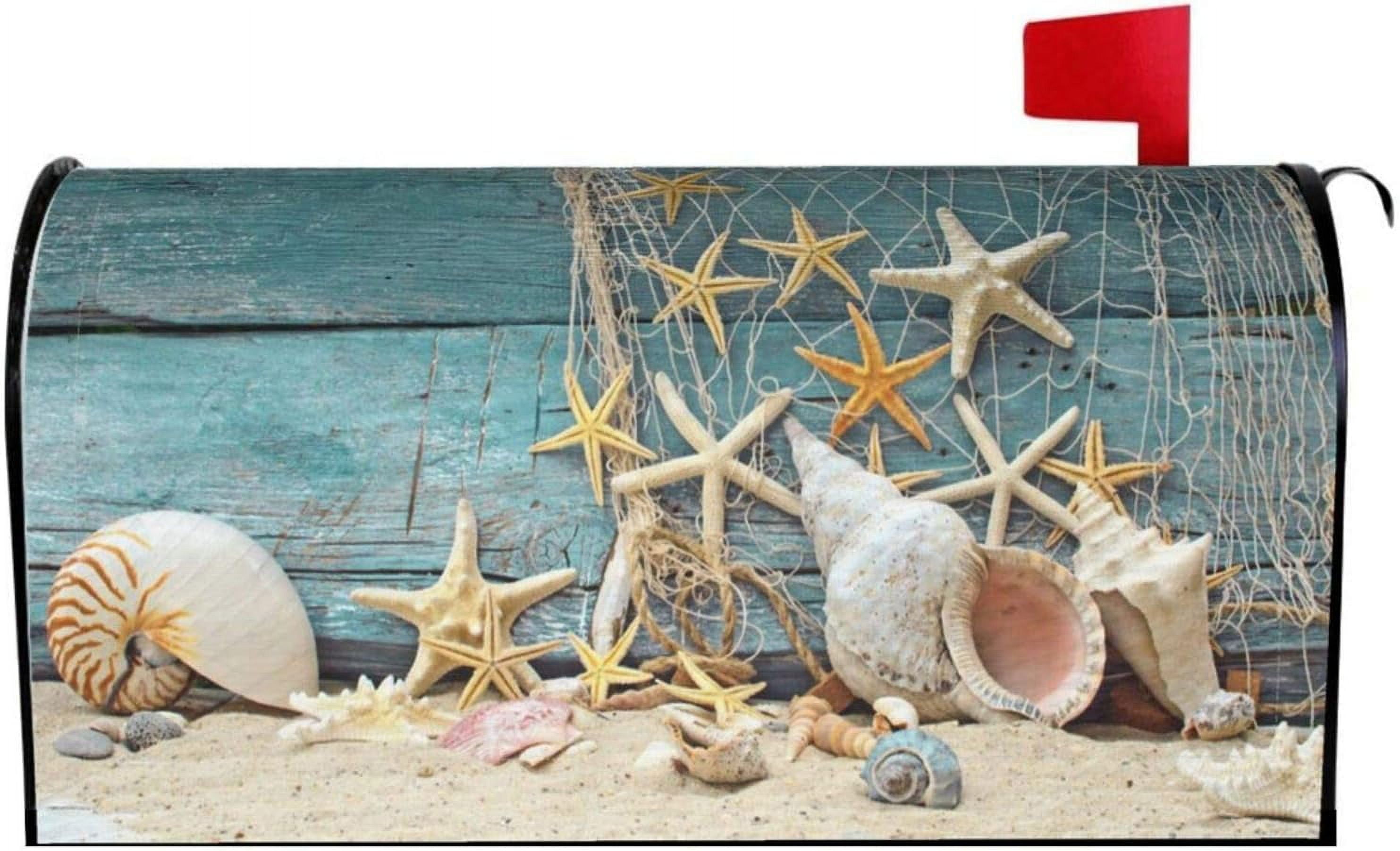 Sea Shells Starfish Mailbox Cover Magnetic Ocean Theme Waterproof ...