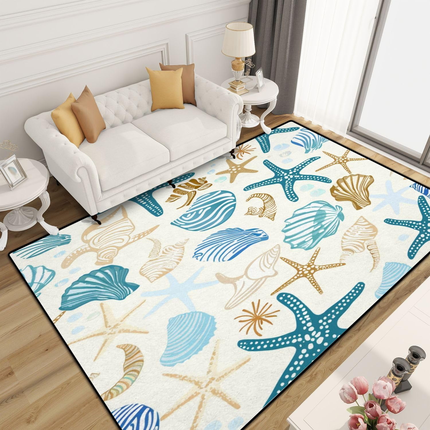 Sea Shells Starfish Seamless Pattern Cartoon Style Texture For Textile ...