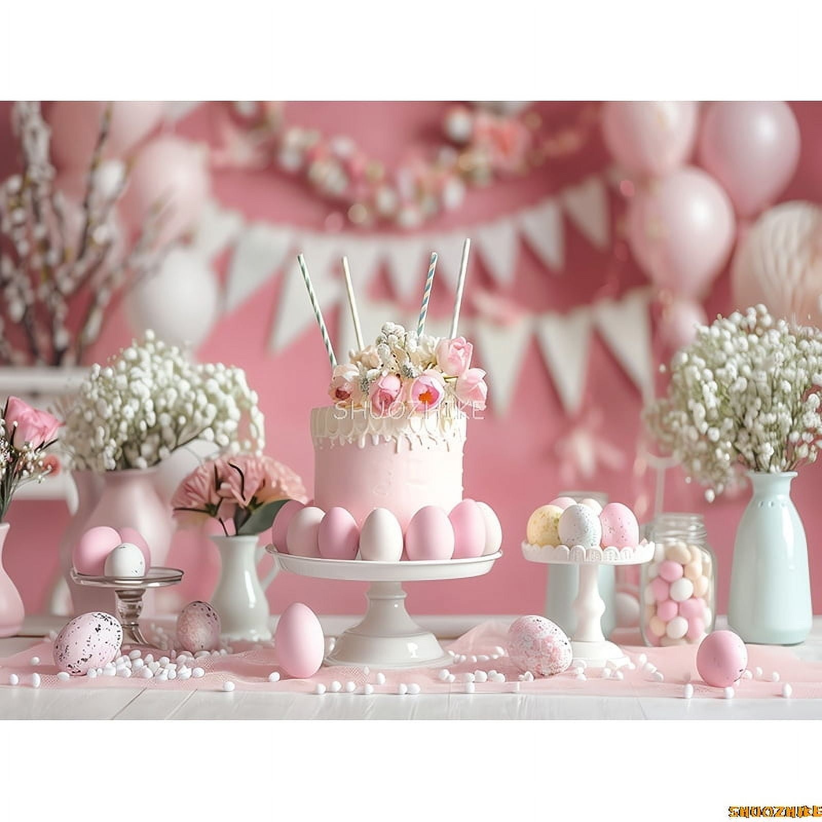 Sea Shells&Stars Arched Shimmering Balloon Garland Happy Birthday ...