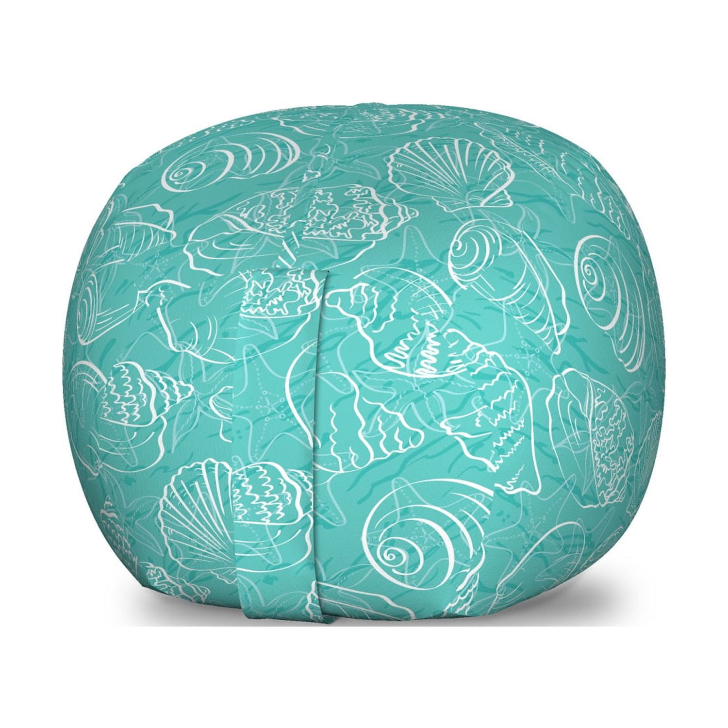 Sea Shells Storage Toy Bag Chair, Doodle Style Marine Seashells ...