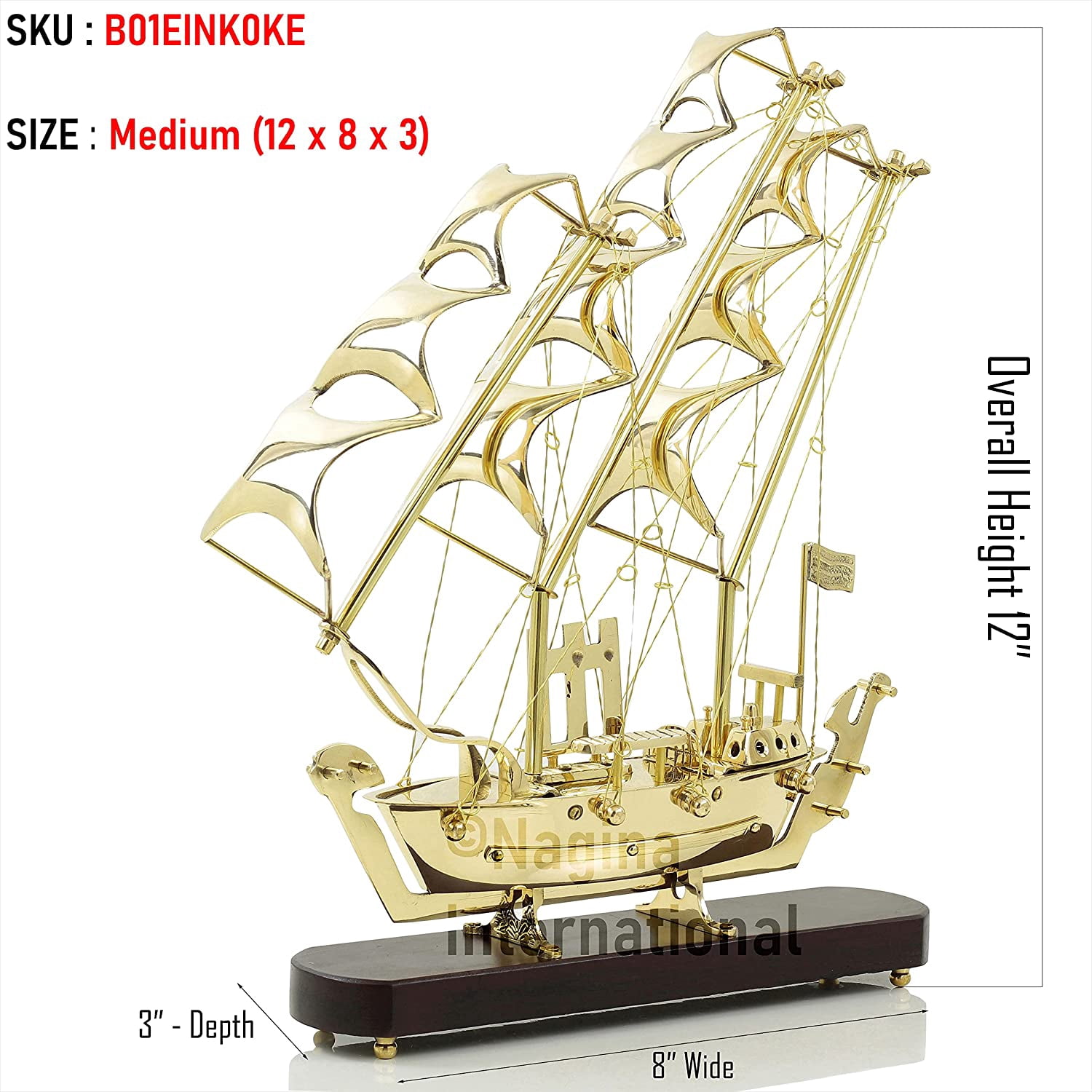 Sea Ship Old Model Solid Brass Handcrafted Replica | Detailed Authentic ...