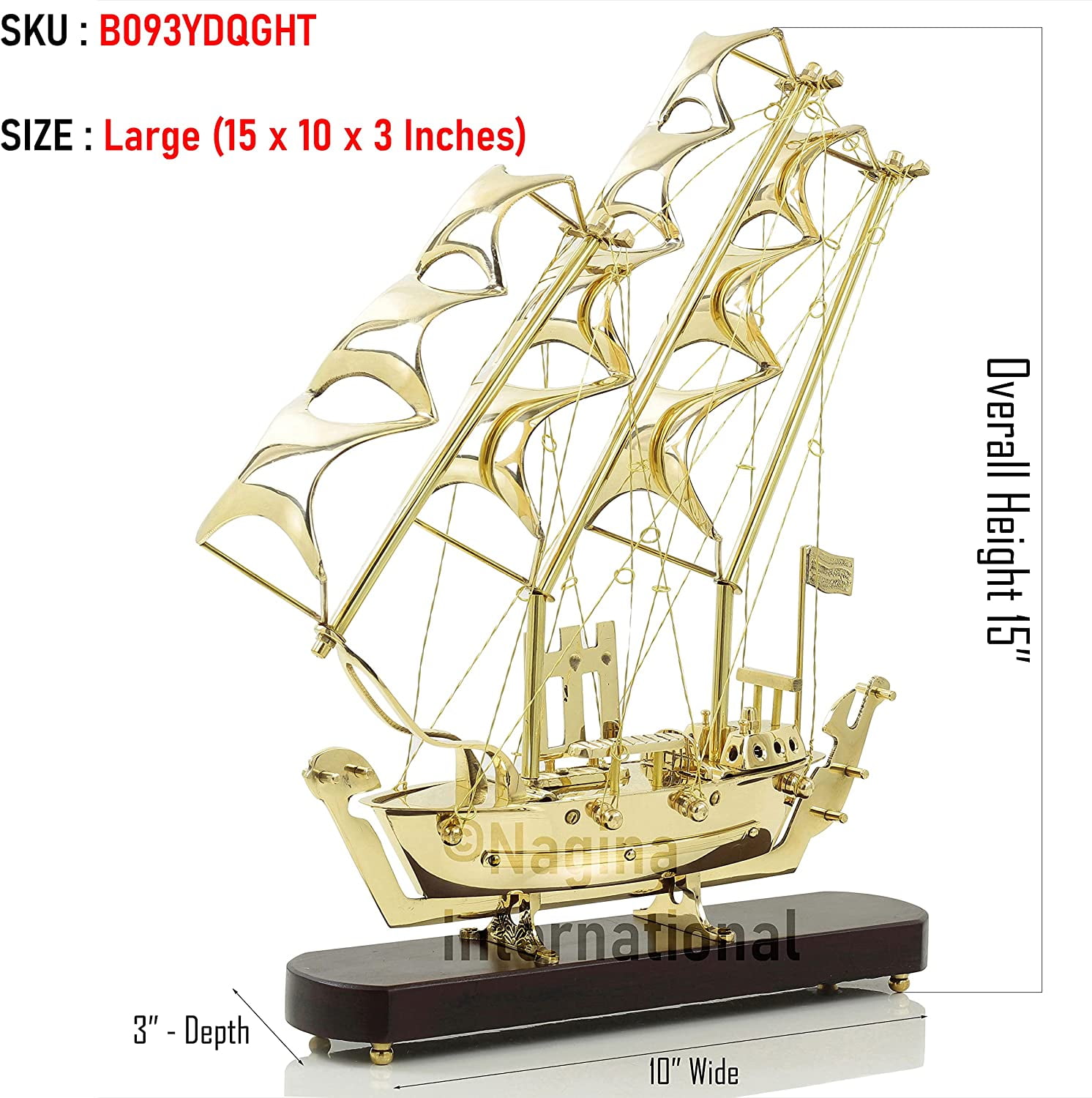 Sea Ship Old Model Solid Brass Handcrafted Replica | Detailed Authentic ...