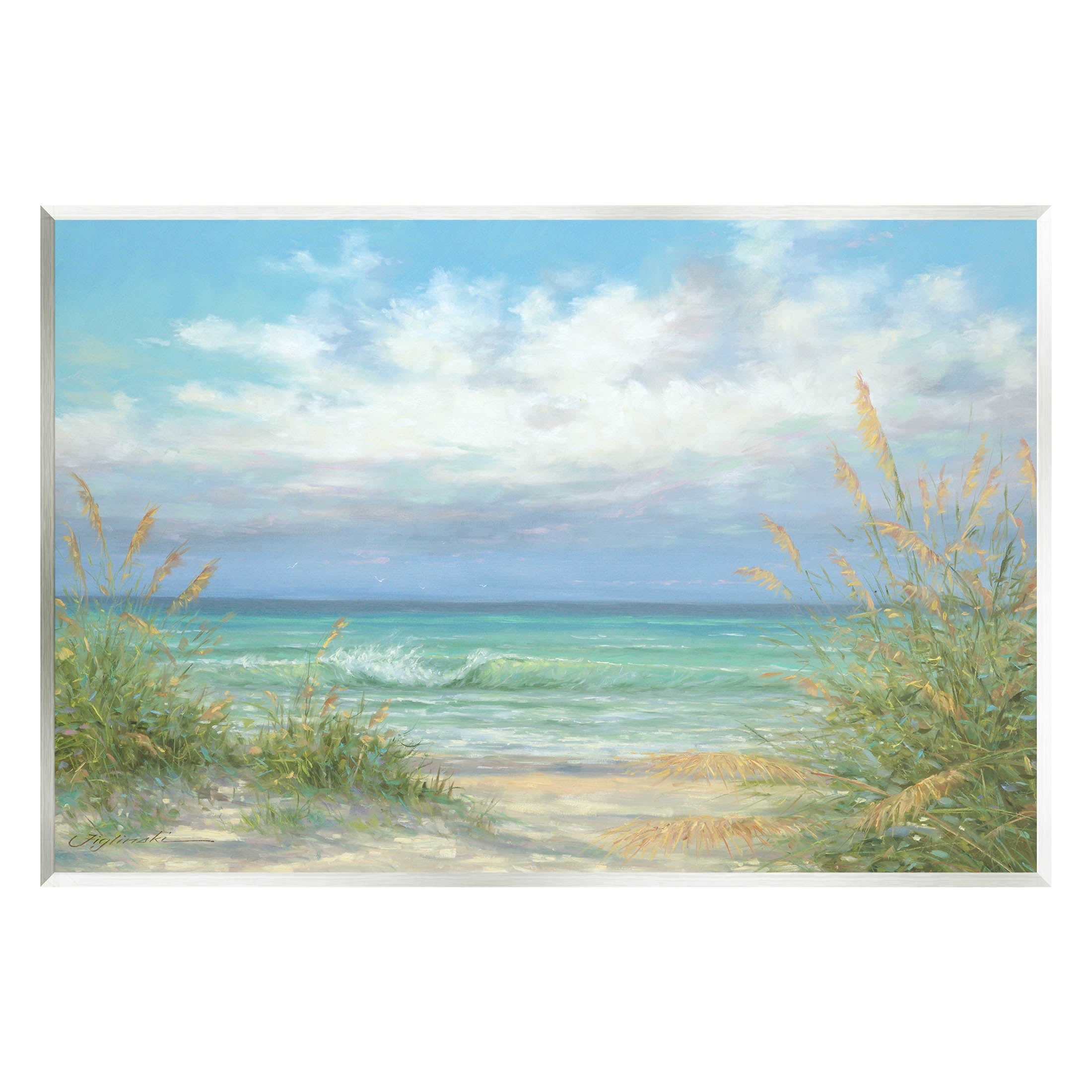 Sea Shoreline Horizon Scenery Coastal Painting Unframed Art Print Wall ...