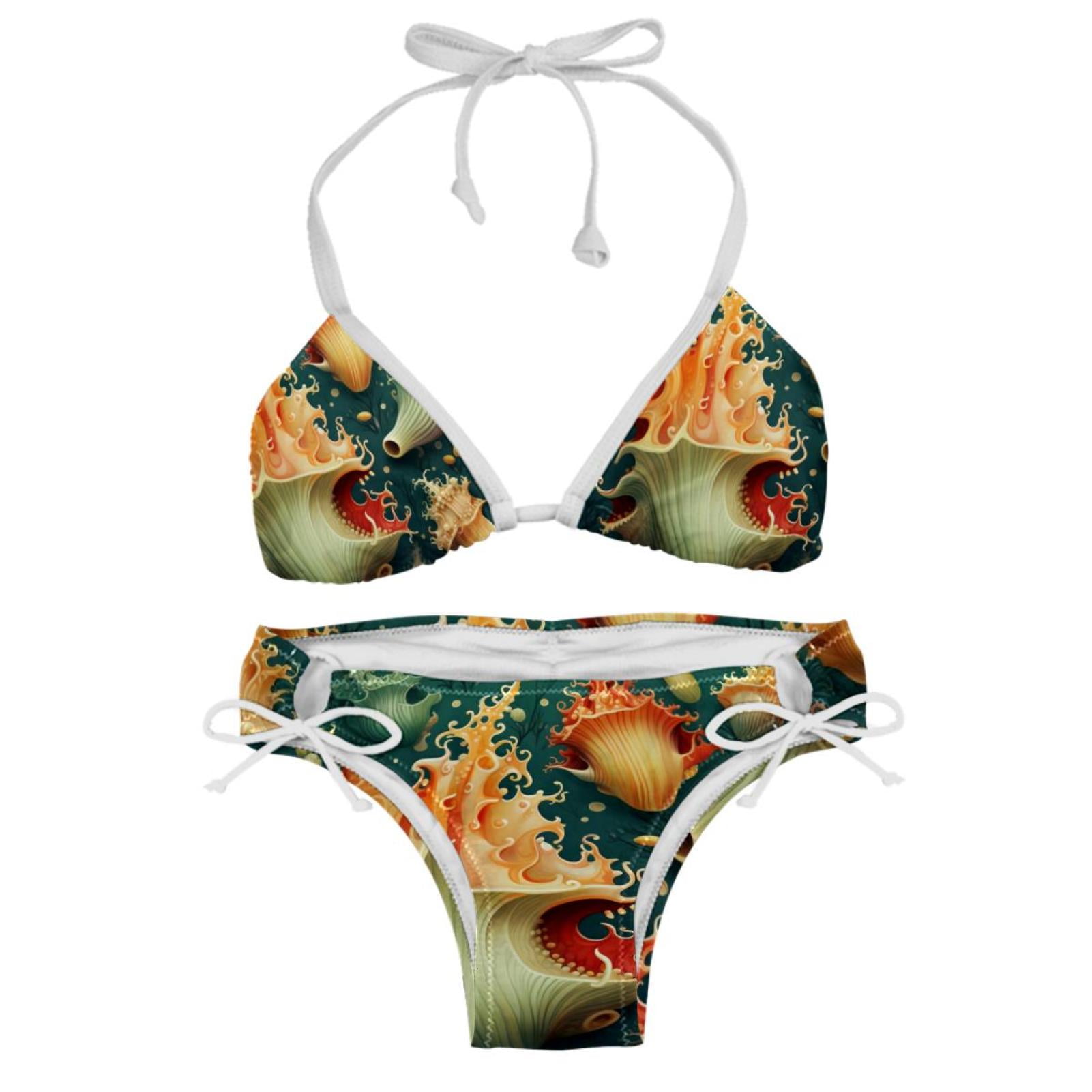Sea Slug Detachable Sponge Adjustable Strap Bikini Set Swim Wear 2-Pack ...